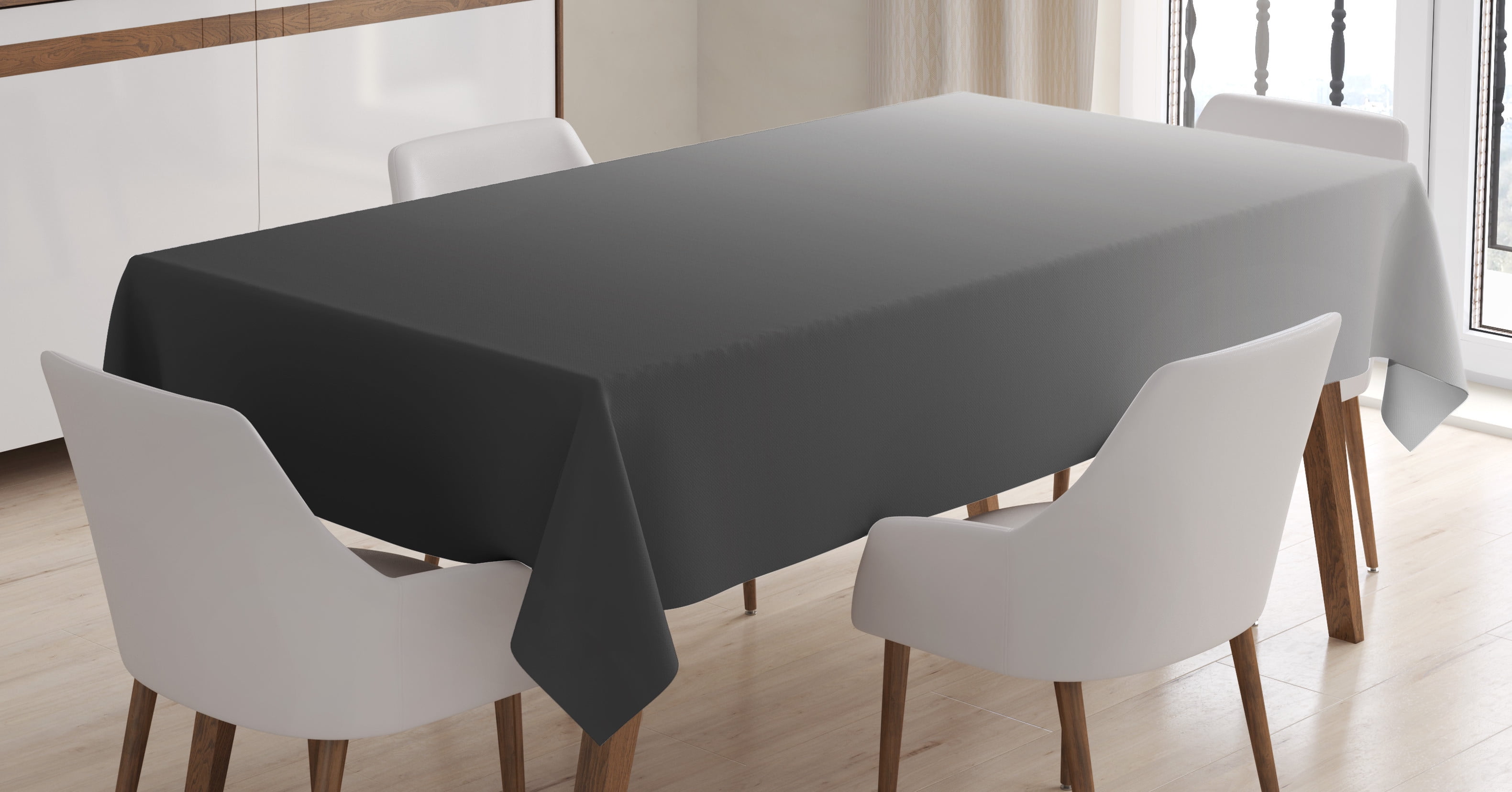 Ambesonne Ombre Tablecloth Rectangular Table Cover, Smoke Fog ...