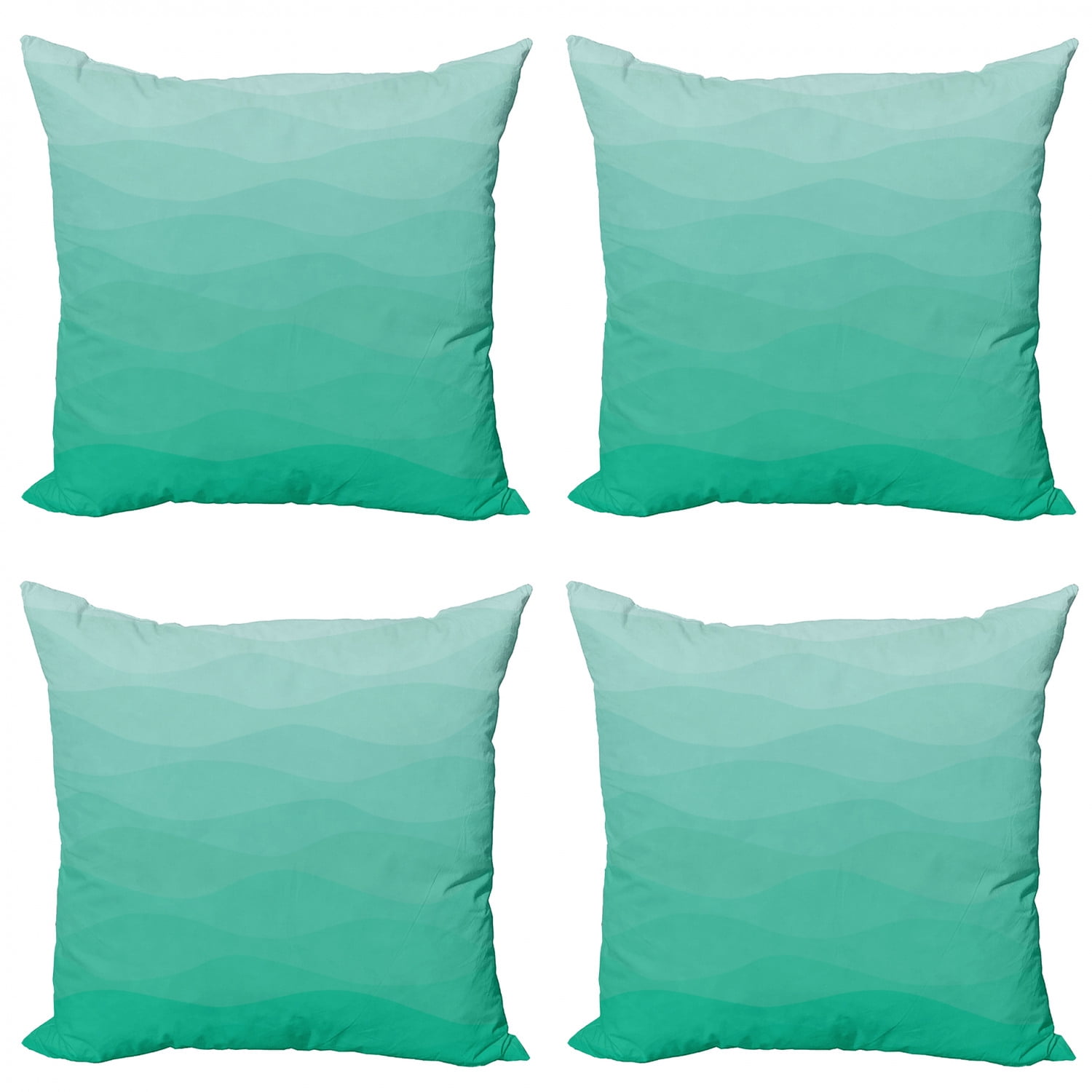 Ambesonne Ombre Throw Pillow Cover 4 Pack, Tender Color Change Waves ...