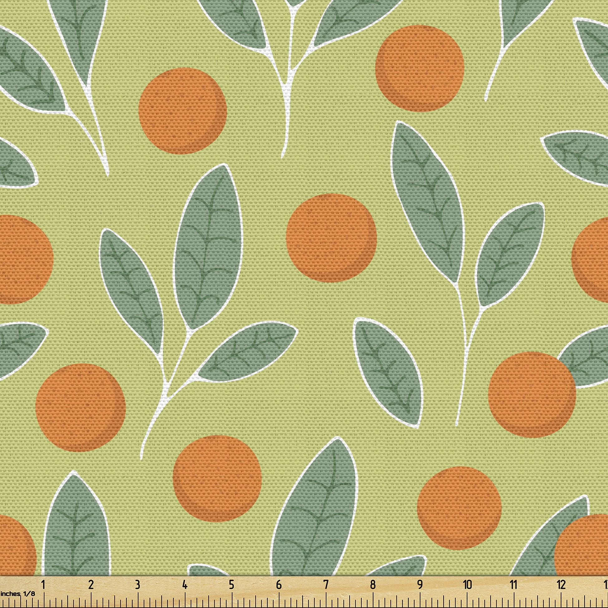 Ambesonne Orange Fabric by the Yard Upholstery, Tropical Citrus Fruits ...