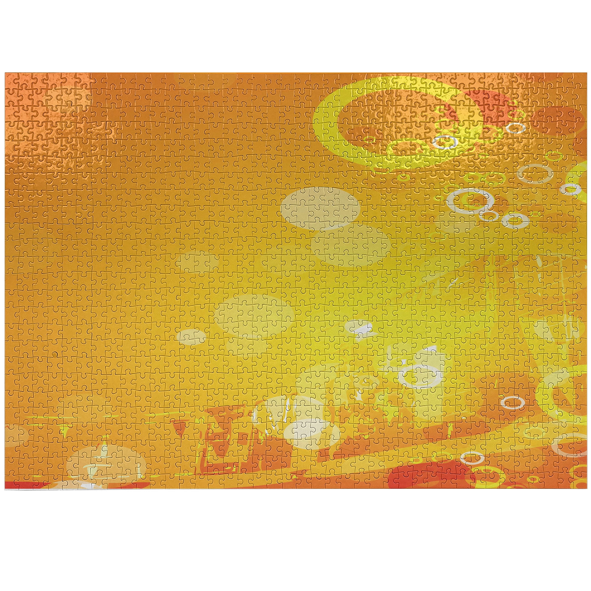 Ambesonne Orange Jigsaw Puzzle Durable Cardboard, Circles Dots Sunburst ...