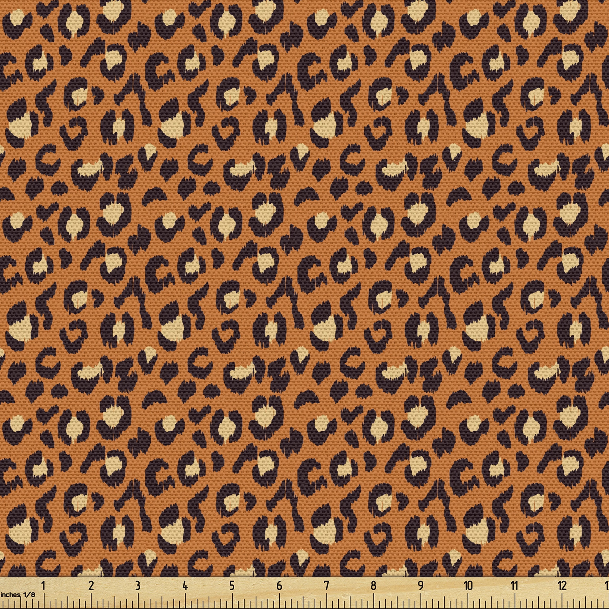 Ambesonne Orange Pattern Fabric by the Yard Upholstery, Ikat Geometric ...