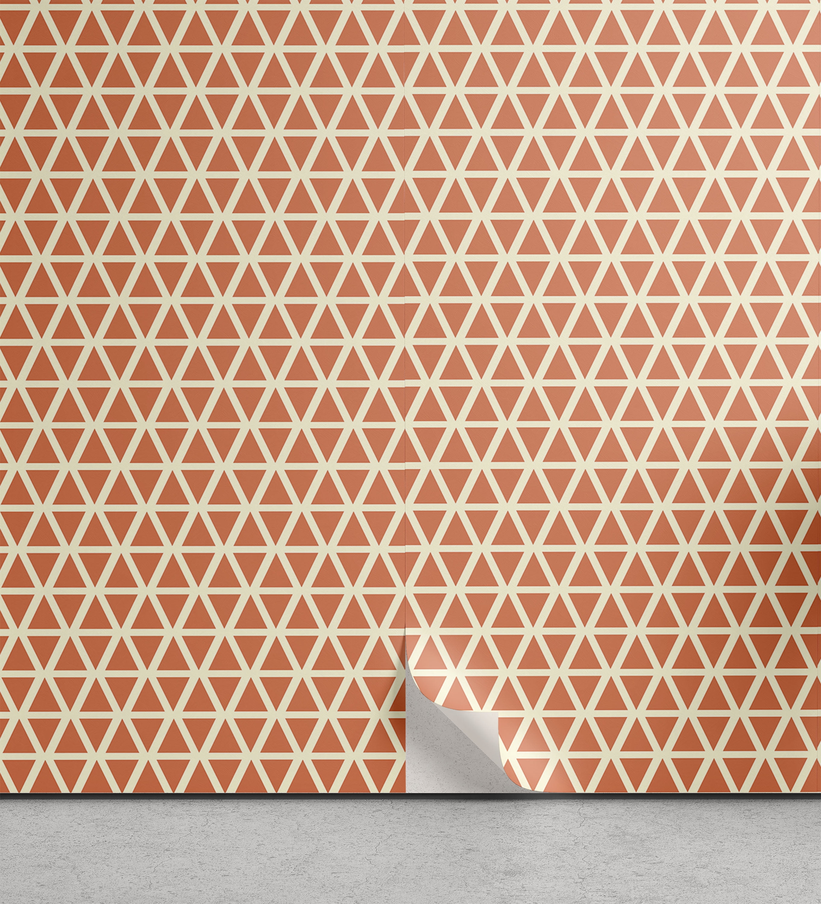 Ambesonne Orange Peel & Stick Wallpaper for Home, Groovy Soft Triangles ...