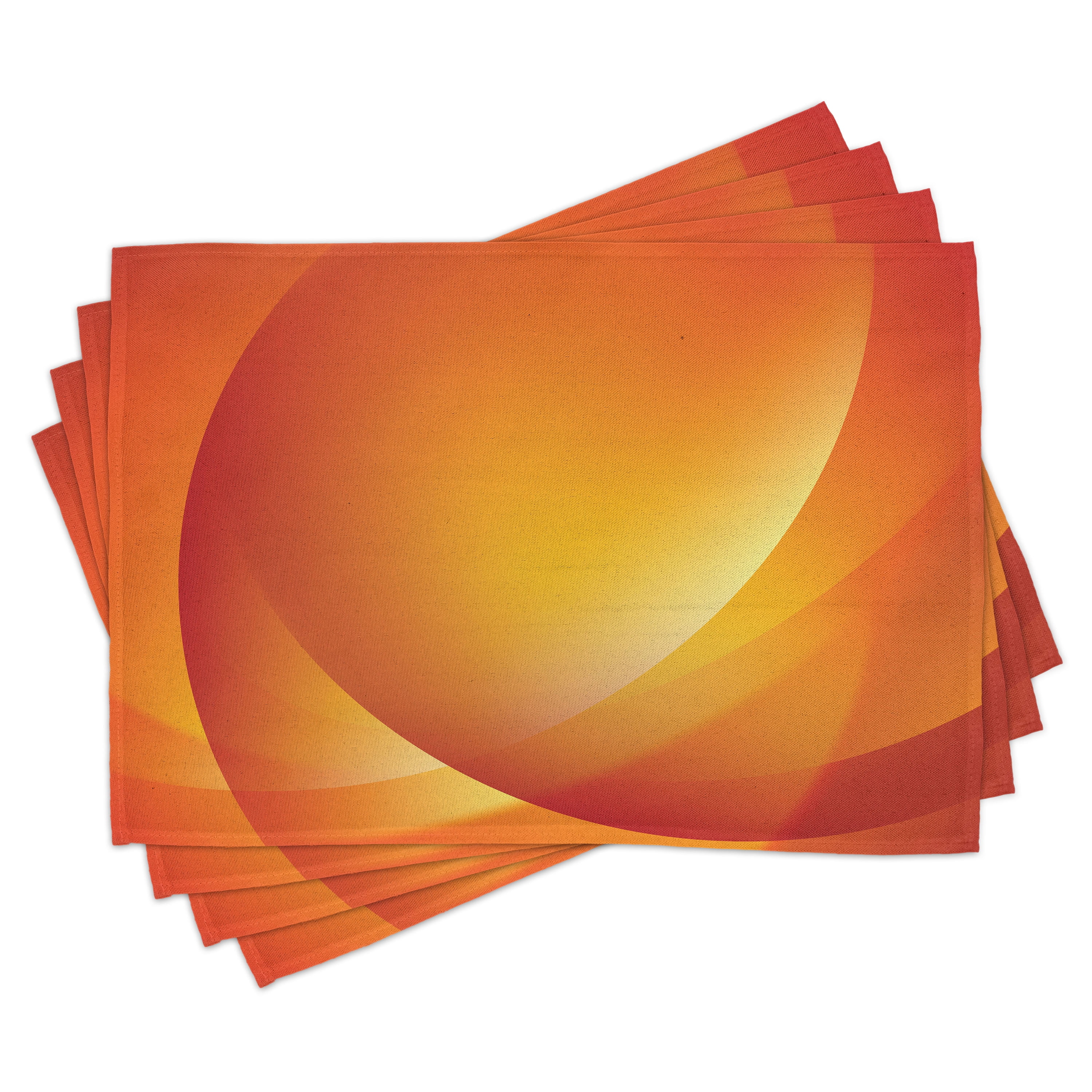 Ambesonne Orange Place Mats Set of 8, Colorful Twist Lines, Placemat 8 ...