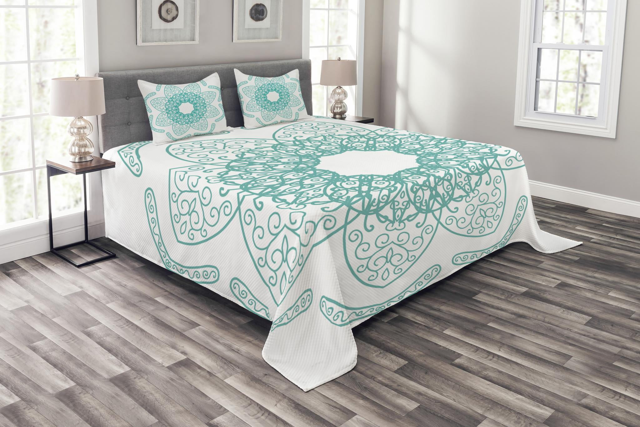 Ambesonne Orient Quilted Bedspread Set 3 Pcs, Persian Style Oriental ...