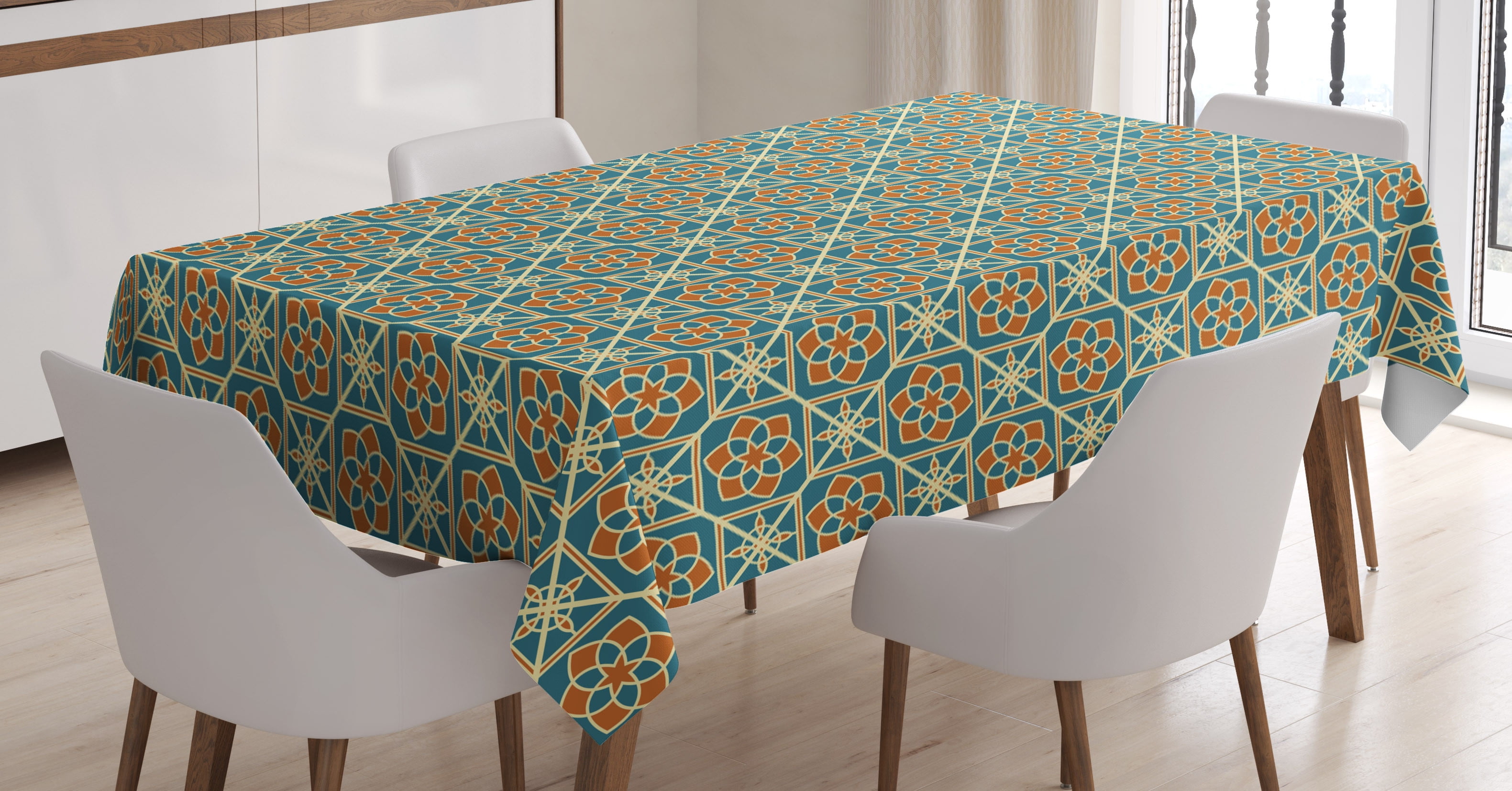 Ambesonne Orient Tablecloth Rectangular Table Cover, Daffodils, 60"x84 ...