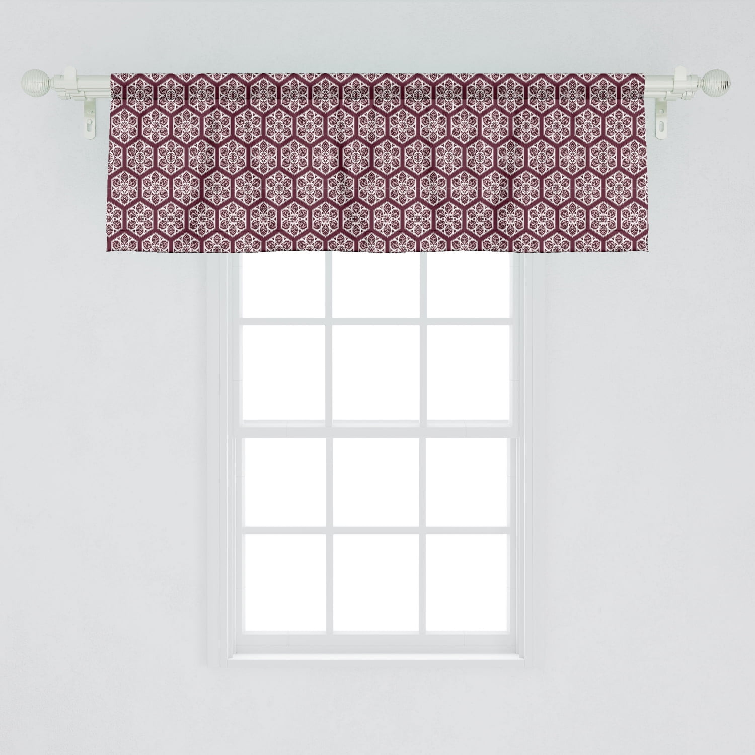 Ambesonne Orient Window Valance, Boho Middle Eastern Mandala Geometric ...