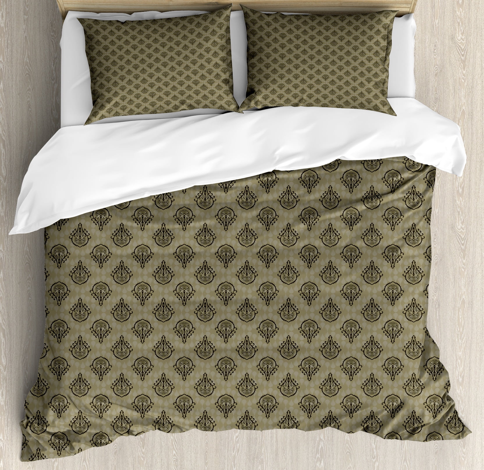 Ambesonne Oriental Duvet Cover Set, Traditional Antique Art, Queen ...