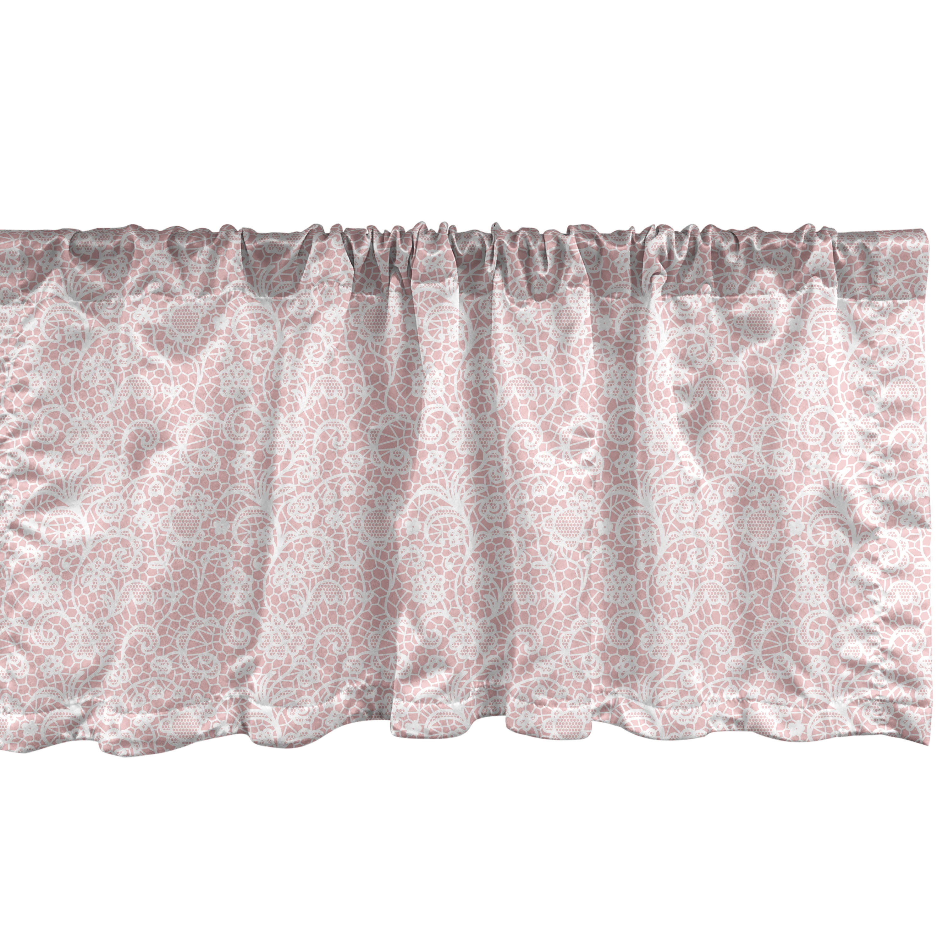 Ambesonne Oriental Window Valance, Floral Hexagon Lace Grids, 54" X 18 ...