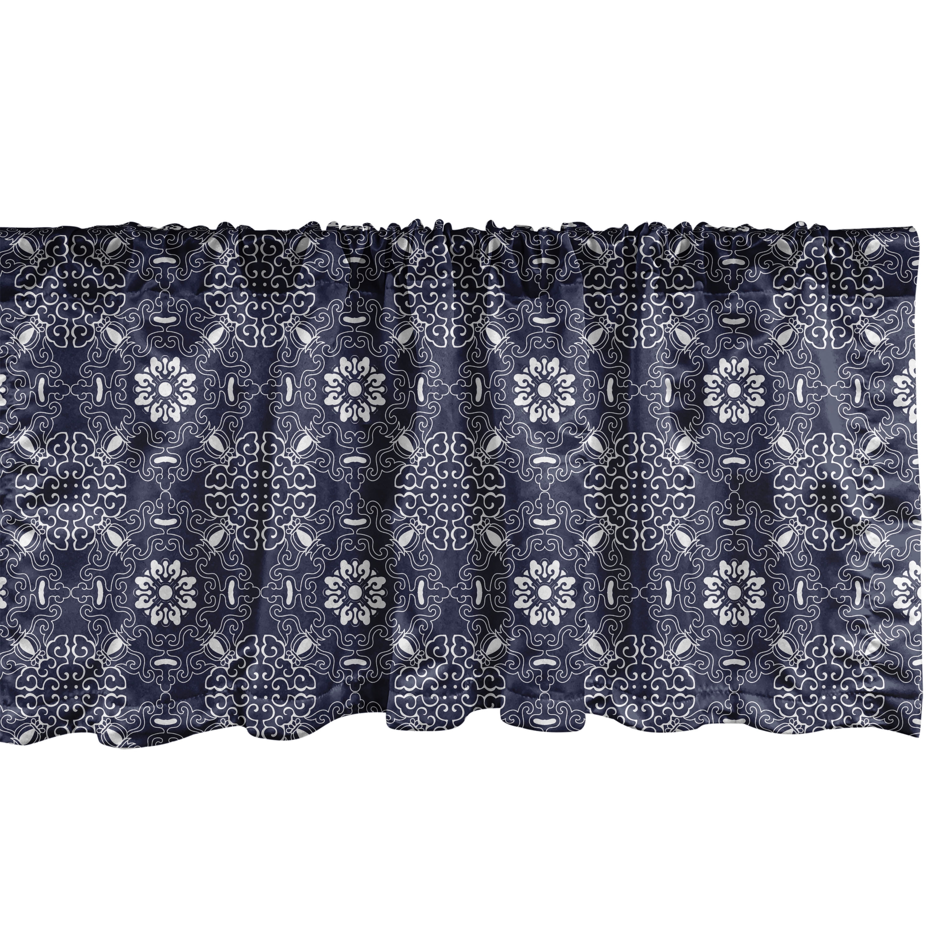Ambesonne Oriental Window Valance, Vintage Spirals Curves, 54" X 12 ...