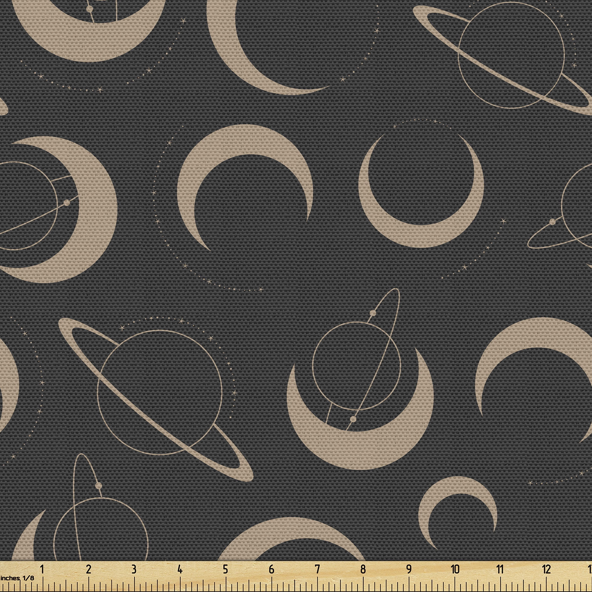 Ambesonne Outer Space Fabric by the Yard Upholstery, Crescent Rings ...