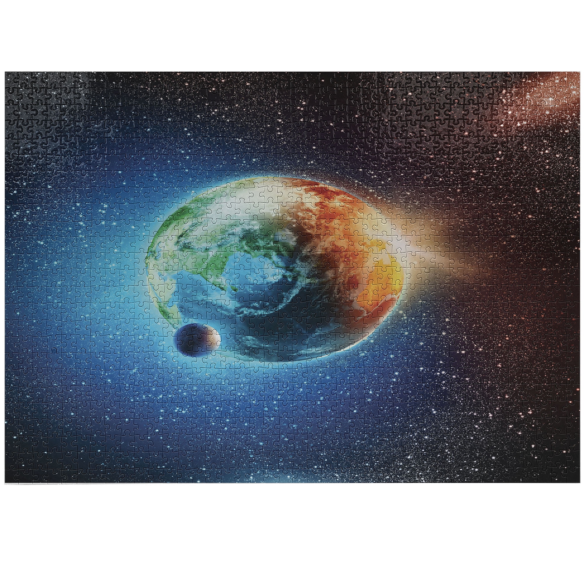 Ambesonne Outer Space Jigsaw Puzzle, Planet Earth Sun Rays, Heirloom-Quality Fun Activity for ...