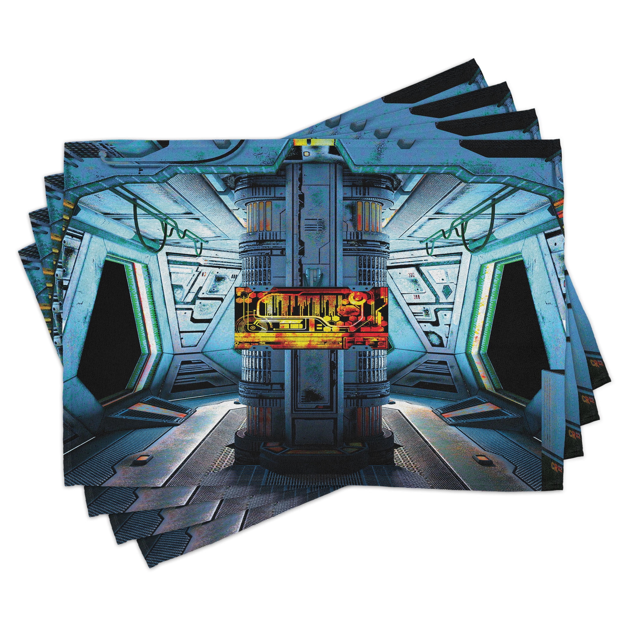 Ambesonne Outer Space Place Mats Set of 4, Ship Station Base, Standard ...