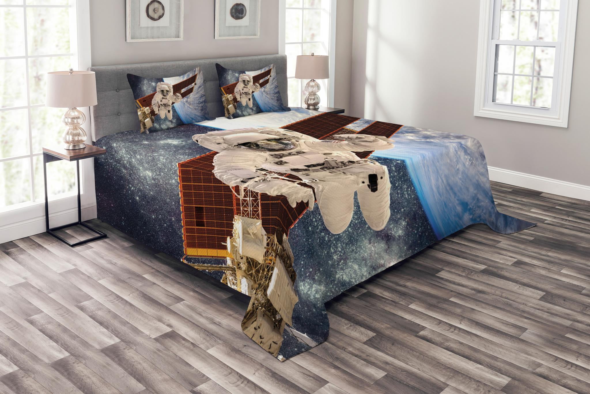 Ambesonne Outer Space Quilted Bedspread Set 3 Pcs, Gravity Astronaut ...