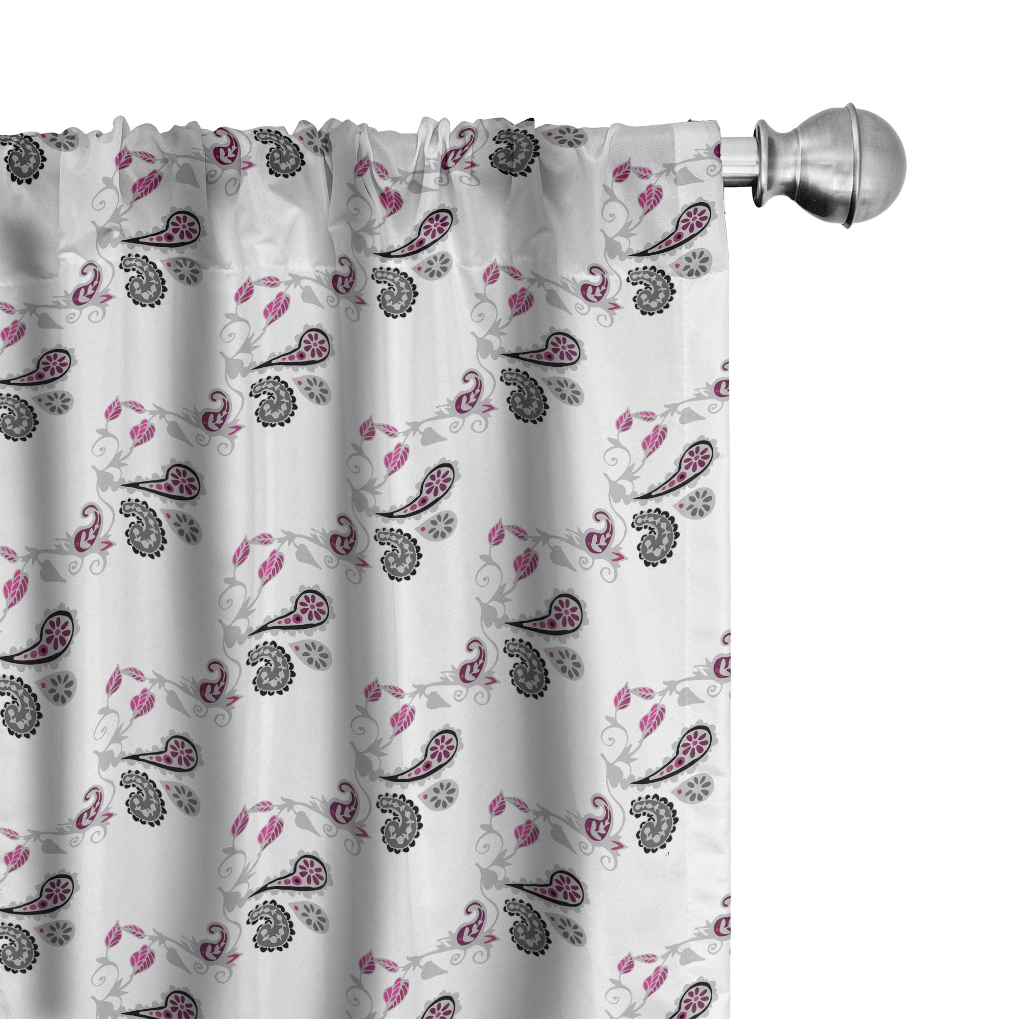 Ambesonne Paisley Curtains Abstract Cultural Swirling Pair Of 28x63