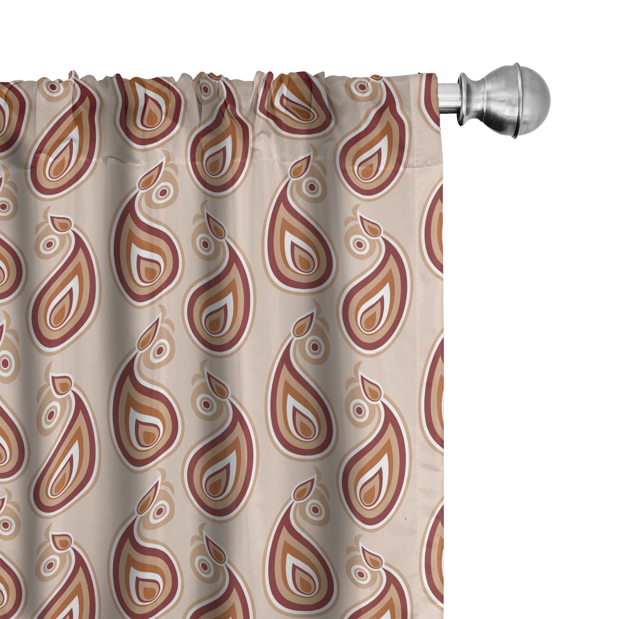 Ambesonne Paisley Curtains Persian Style Pattern Pair Of 28x63