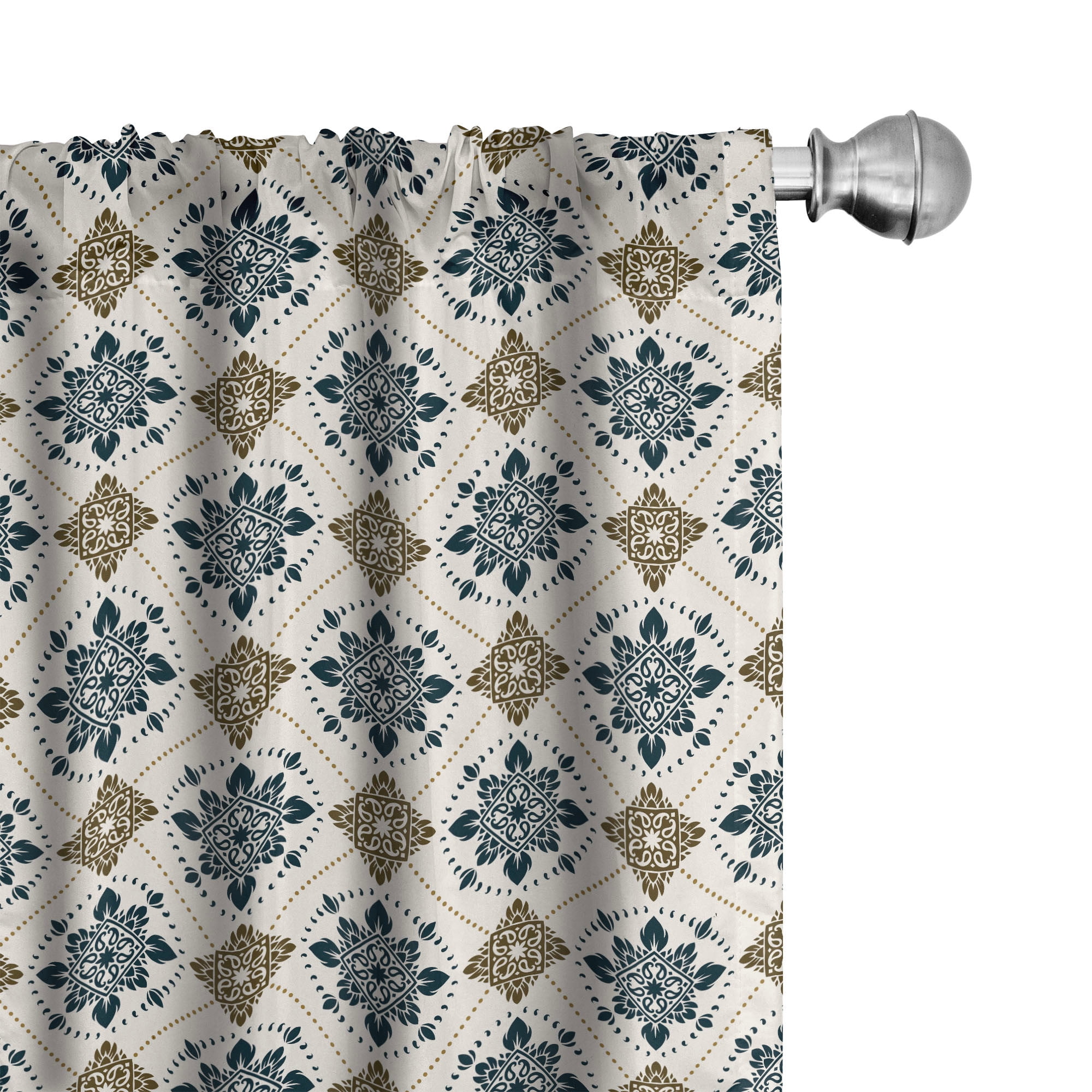 Ambesonne Paisley Curtains, Vintage Patterns, Pair of 28"x95", Brown ...