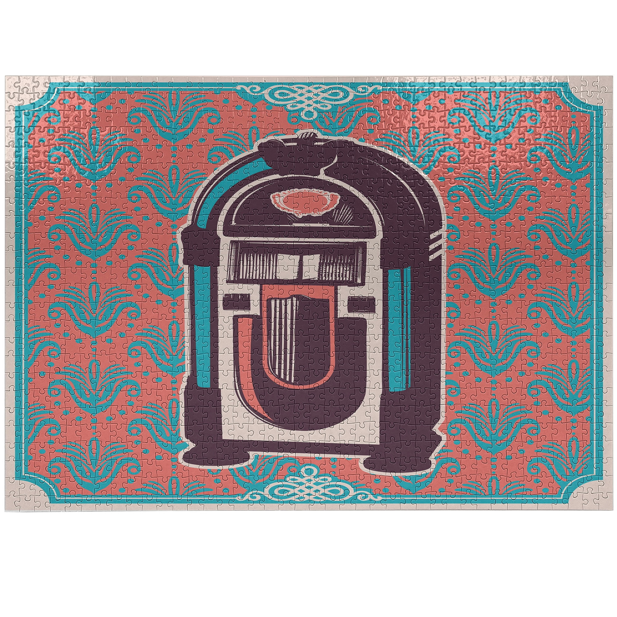 Ambesonne Paisley Jigsaw Puzzle Durable Cardboard, Retro Music Box ...