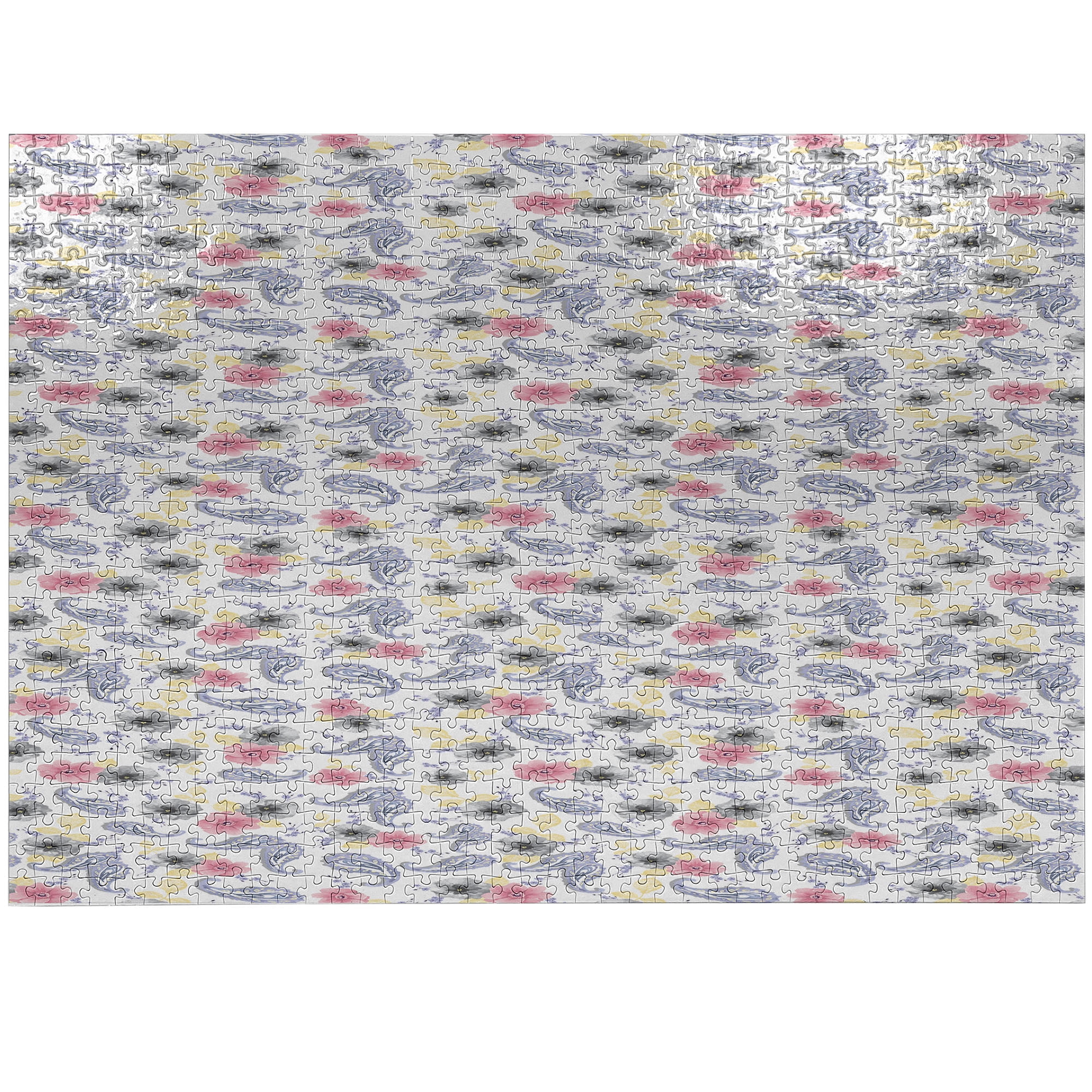 Ambesonne Paisley Jigsaw Puzzle Durable Cardboard, Wildflowers Leaves ...