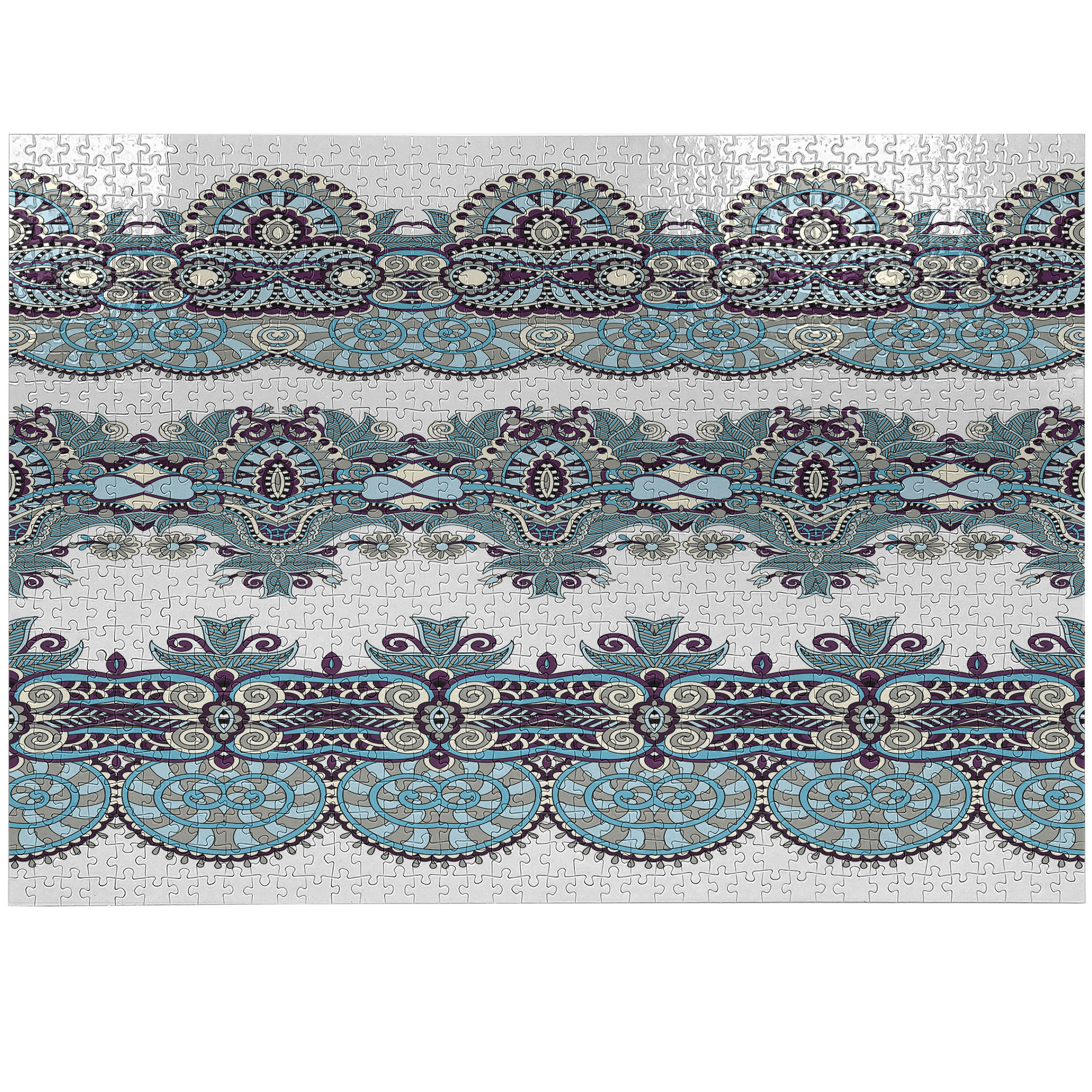 Ambesonne Paisley Jigsaw Puzzle, Triplet Design with Stripes, Heirloom ...