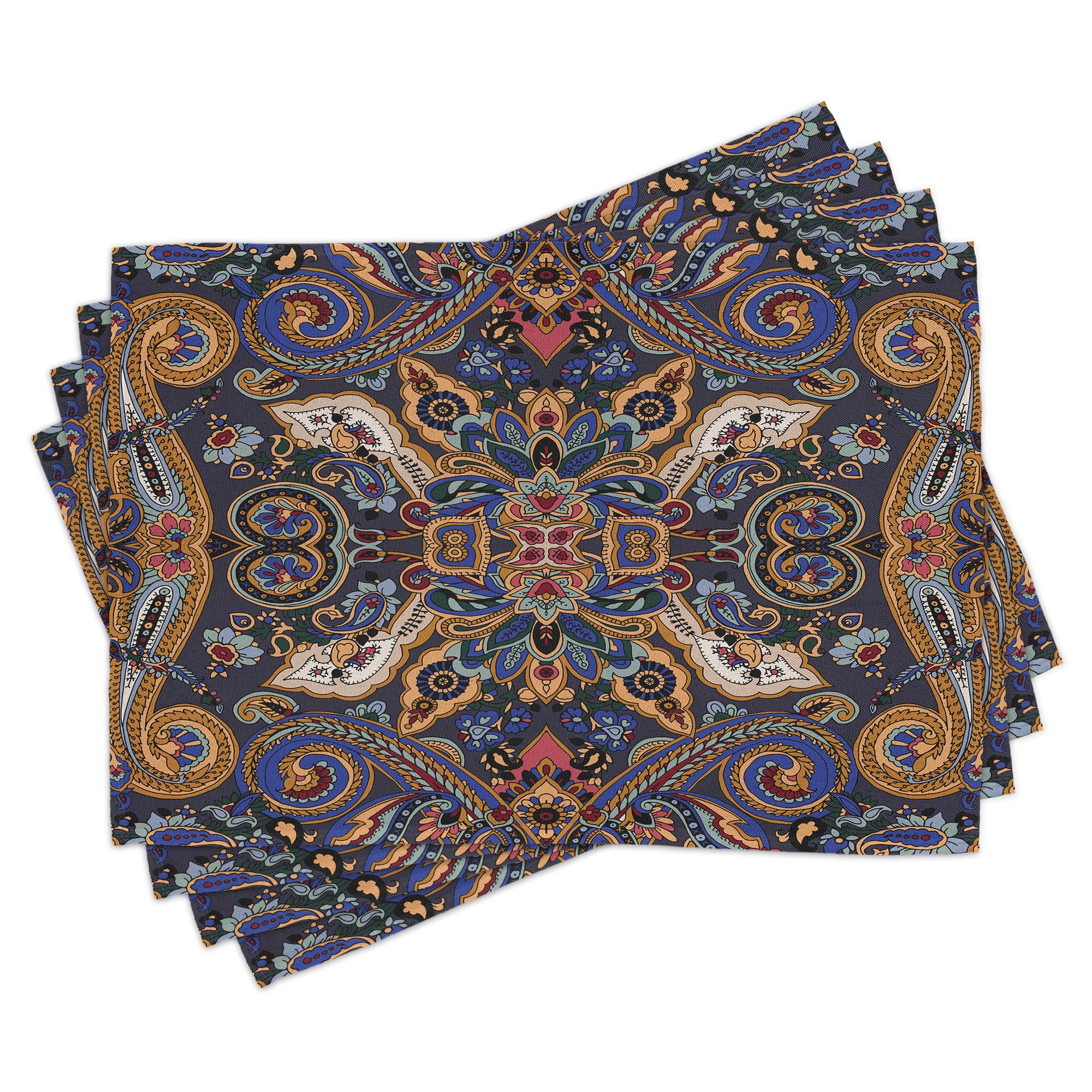 Ambesonne Paisley Place Mats Set of 4, Moroccan Floret Antique ...