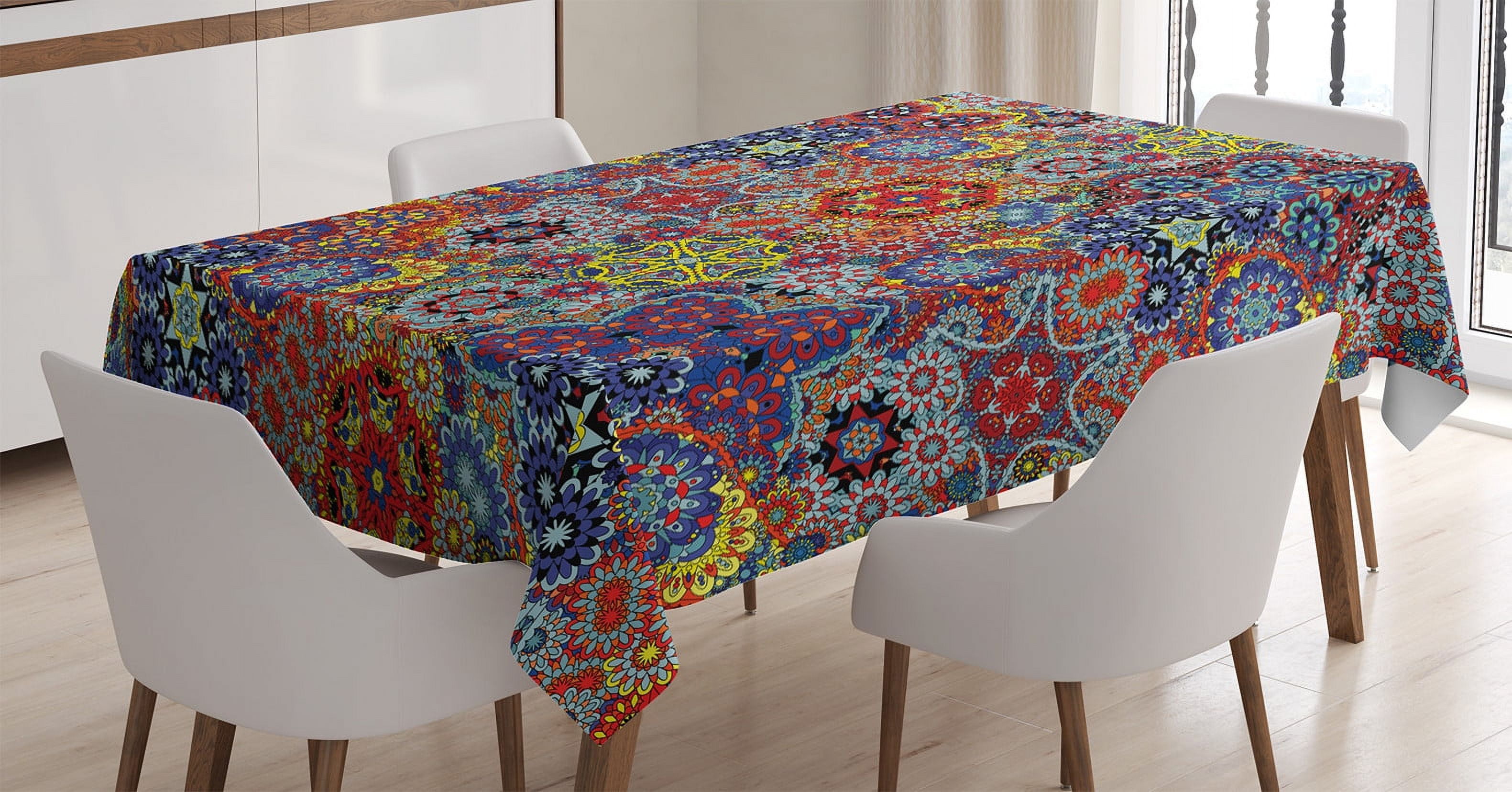 Ambesonne Paisley Tablecloth Rectangular Table Cover, Combined Nested ...