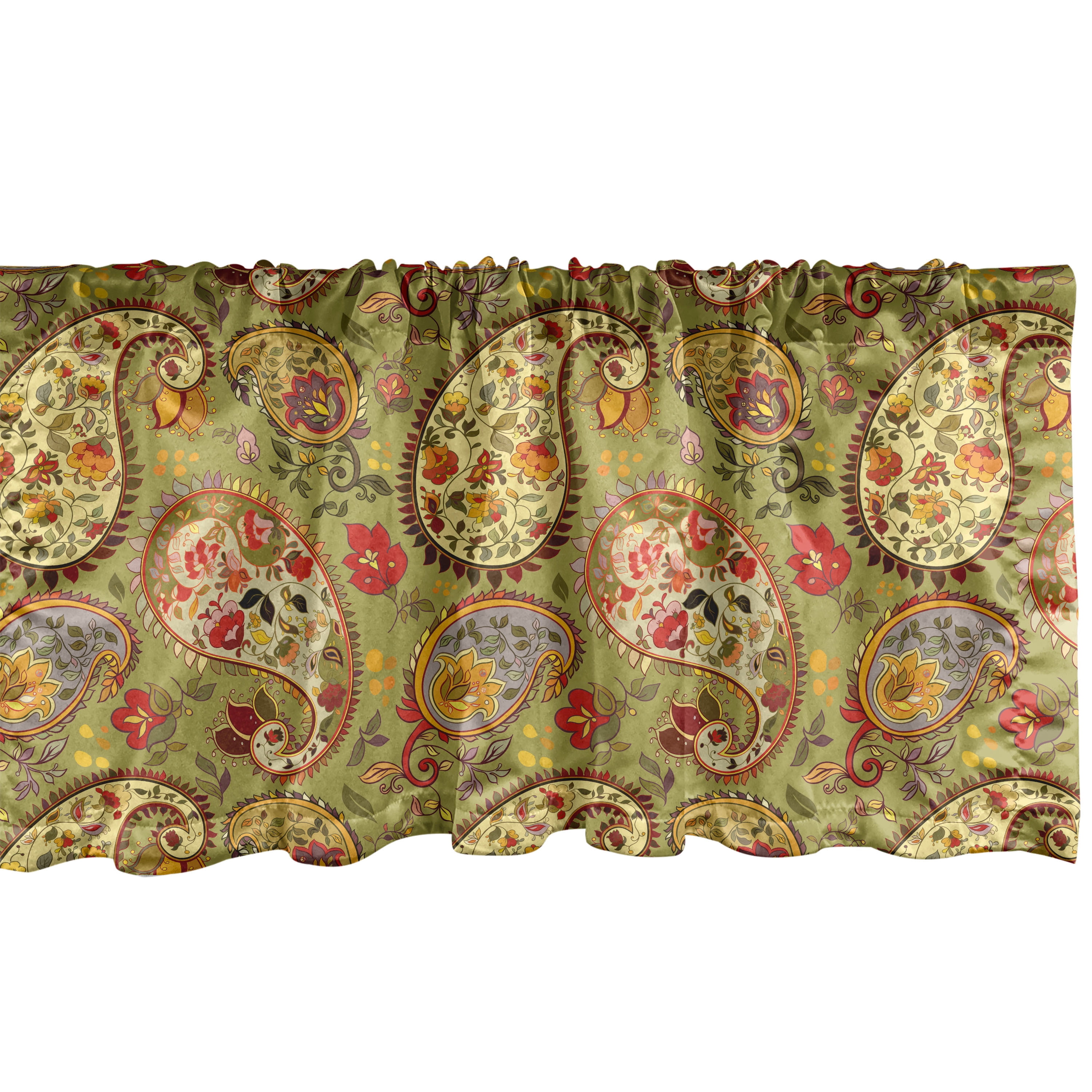 Ambesonne Paisley Window Valance, Colorful Persian Style, 54" X 12 ...