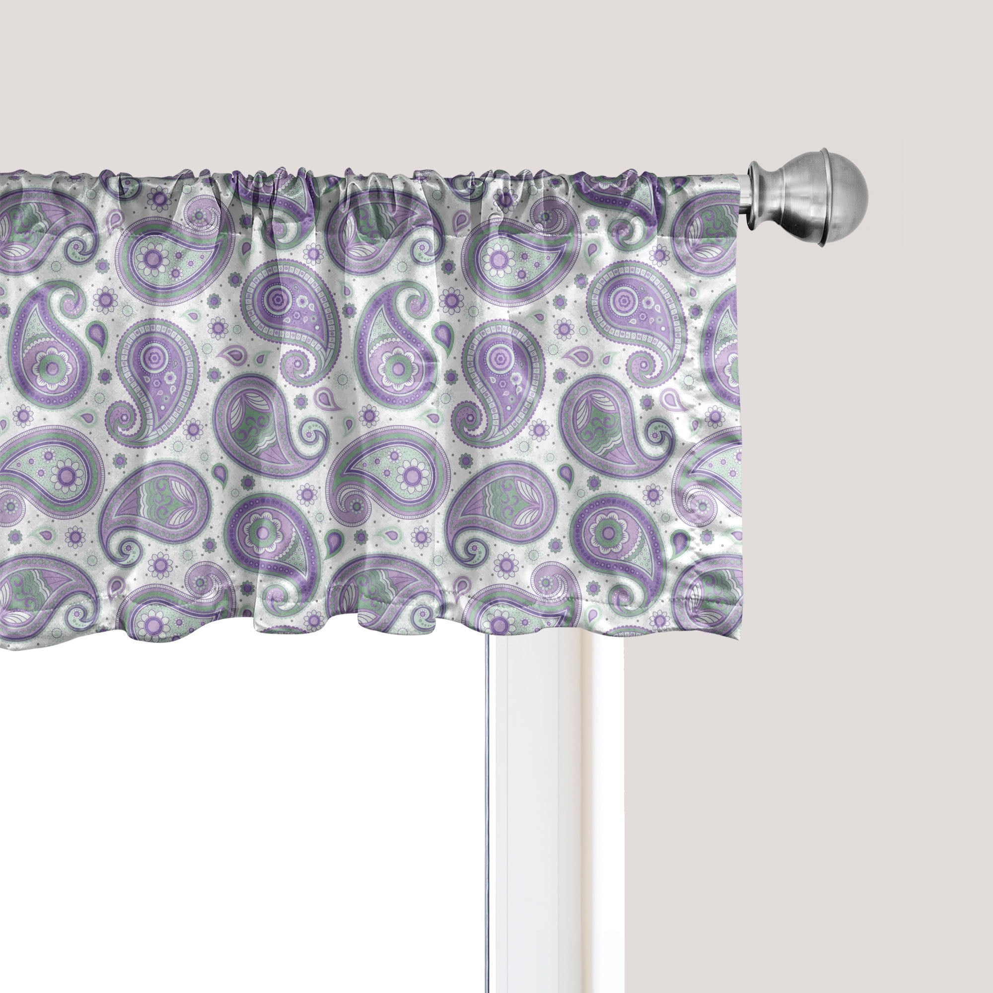 Ambesonne Paisley Window Valance, Oriental Pastel Tone, 42" x 12 ...
