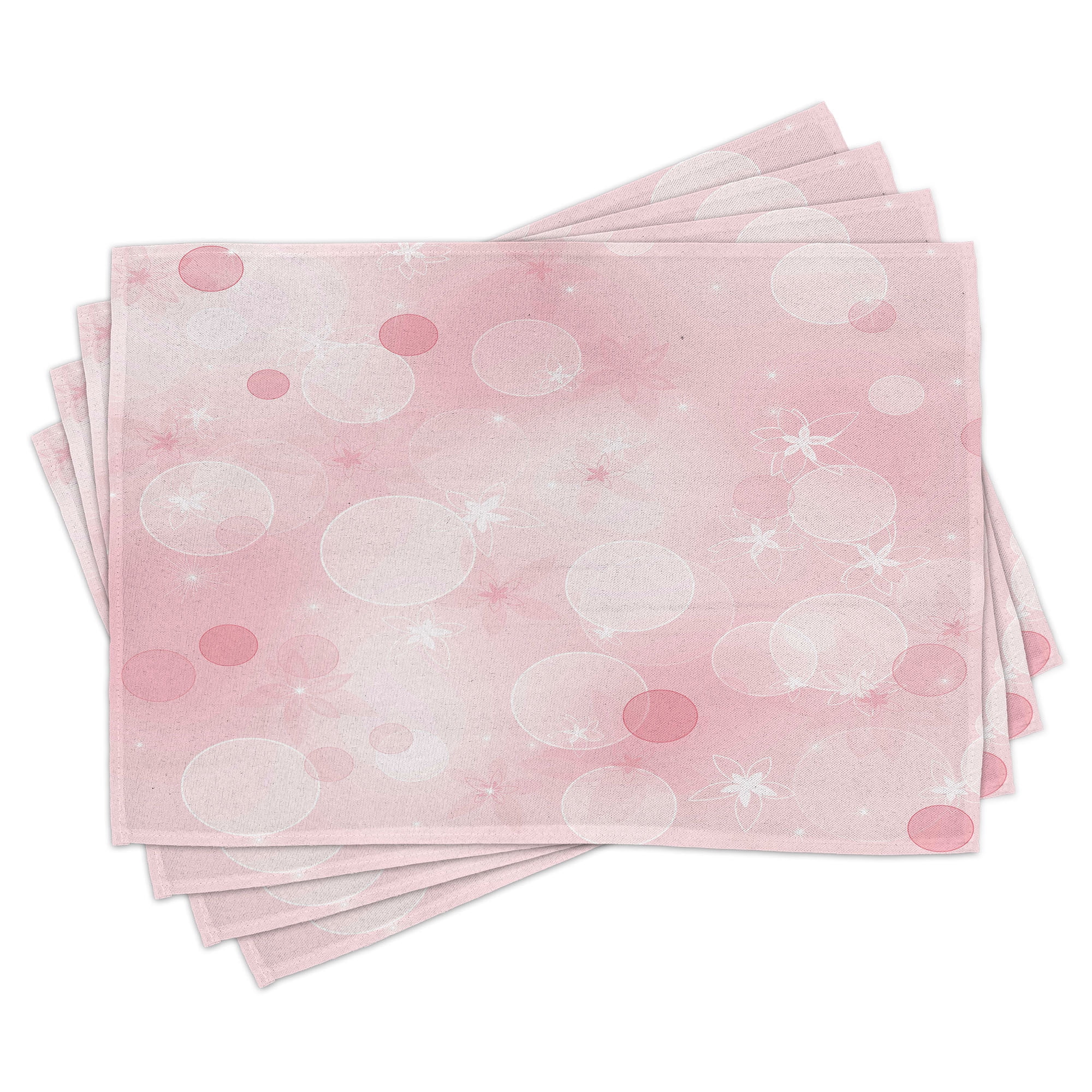 Ambesonne Pale Pink Place Mats Set of 4, Floral Spots, Standard Size ...