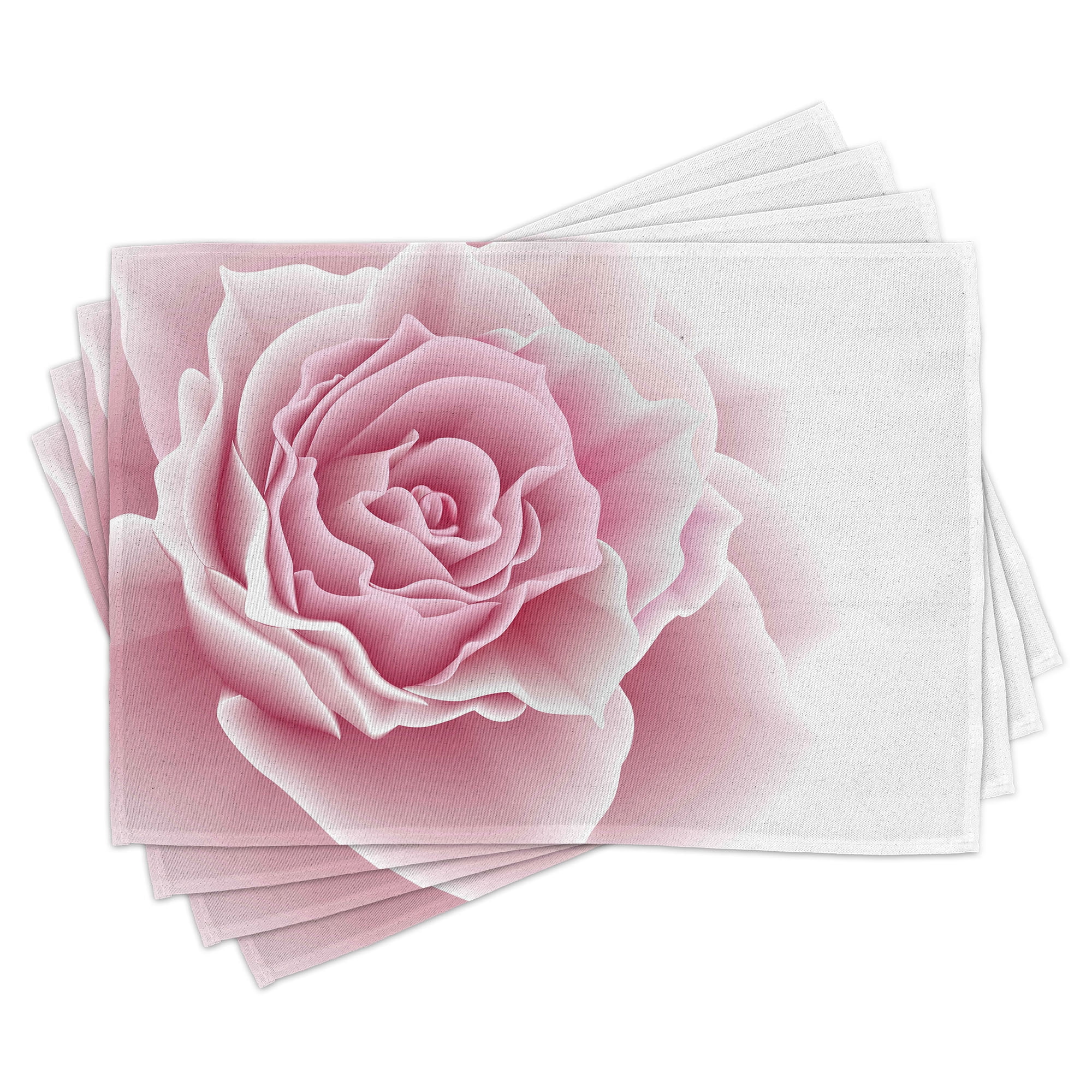Ambesonne Pale Pink Place Mats Set of 4, Rose Petals Beauty, Standard ...