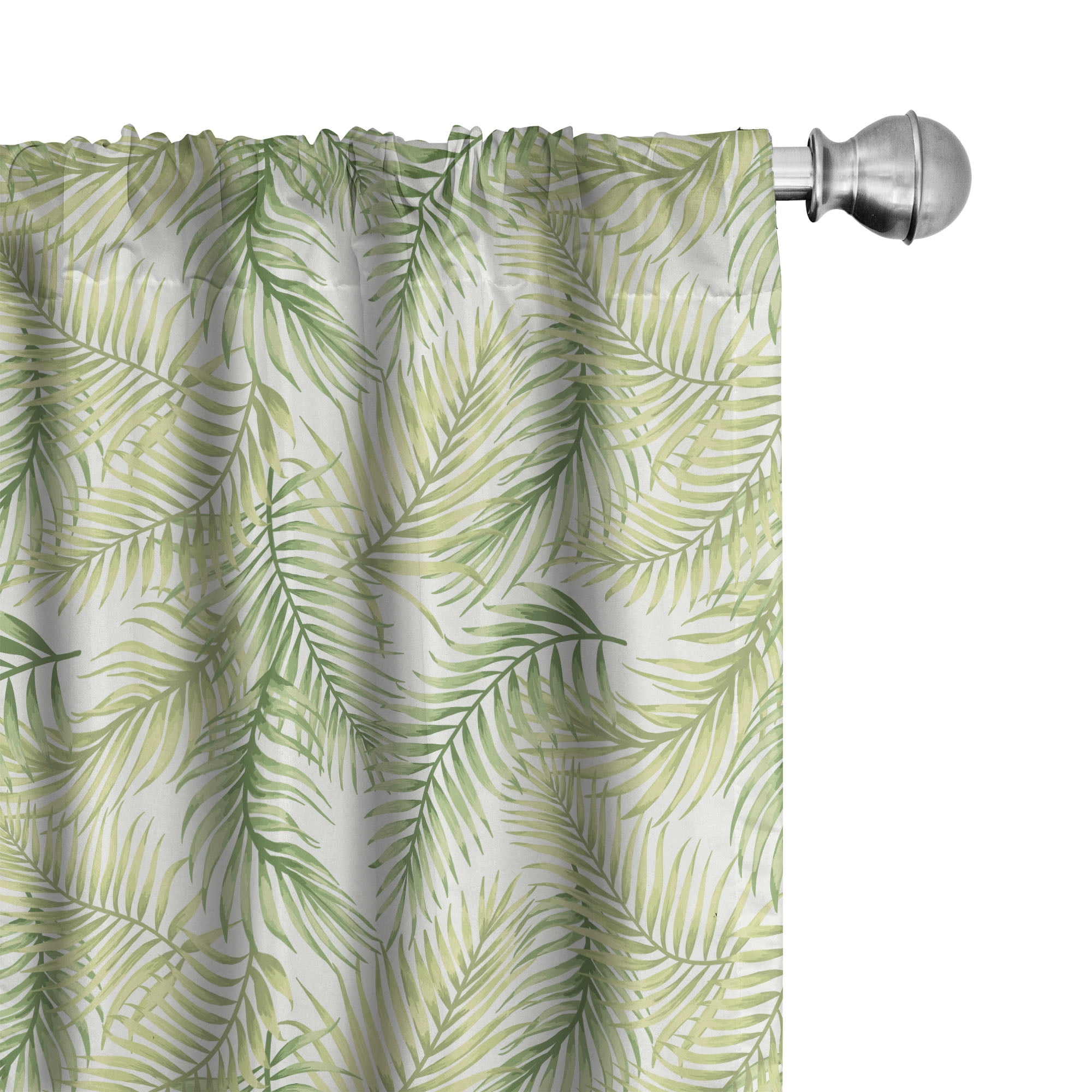 Ambesonne Palm Leaf Curtains, Fresh Environment, Pair of 28"x84", Fern ...