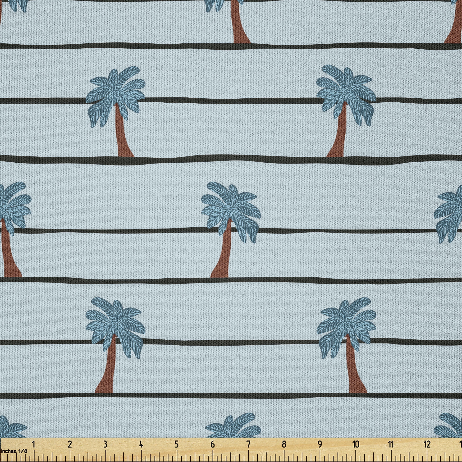 Ambesonne Palm Leaf Fabric by the Yard Microfiber, Tropical Trees ...
