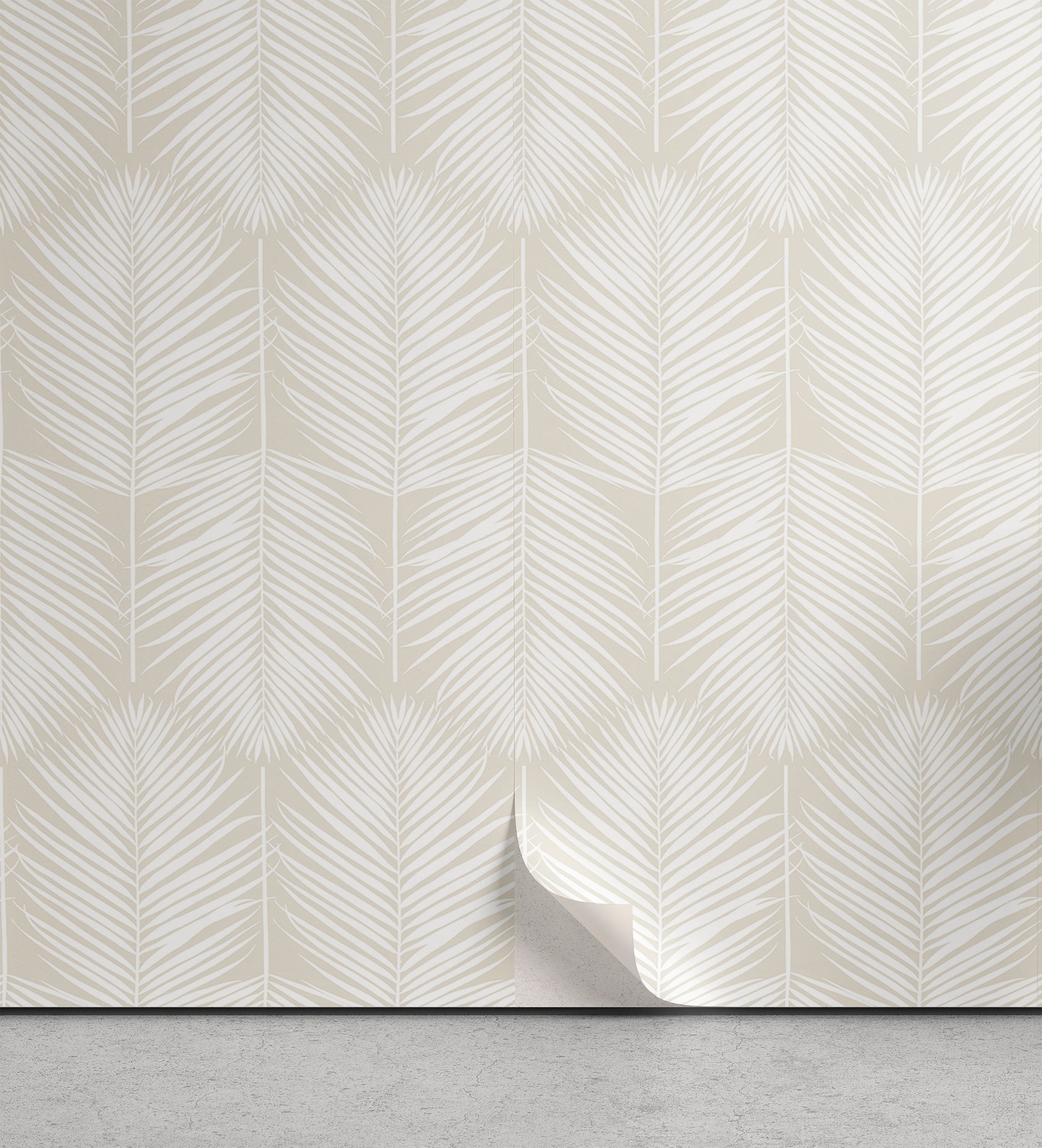 Ambesonne Palm Leaf Peel & Stick Wallpaper for Home, Eggshell Leaves ...