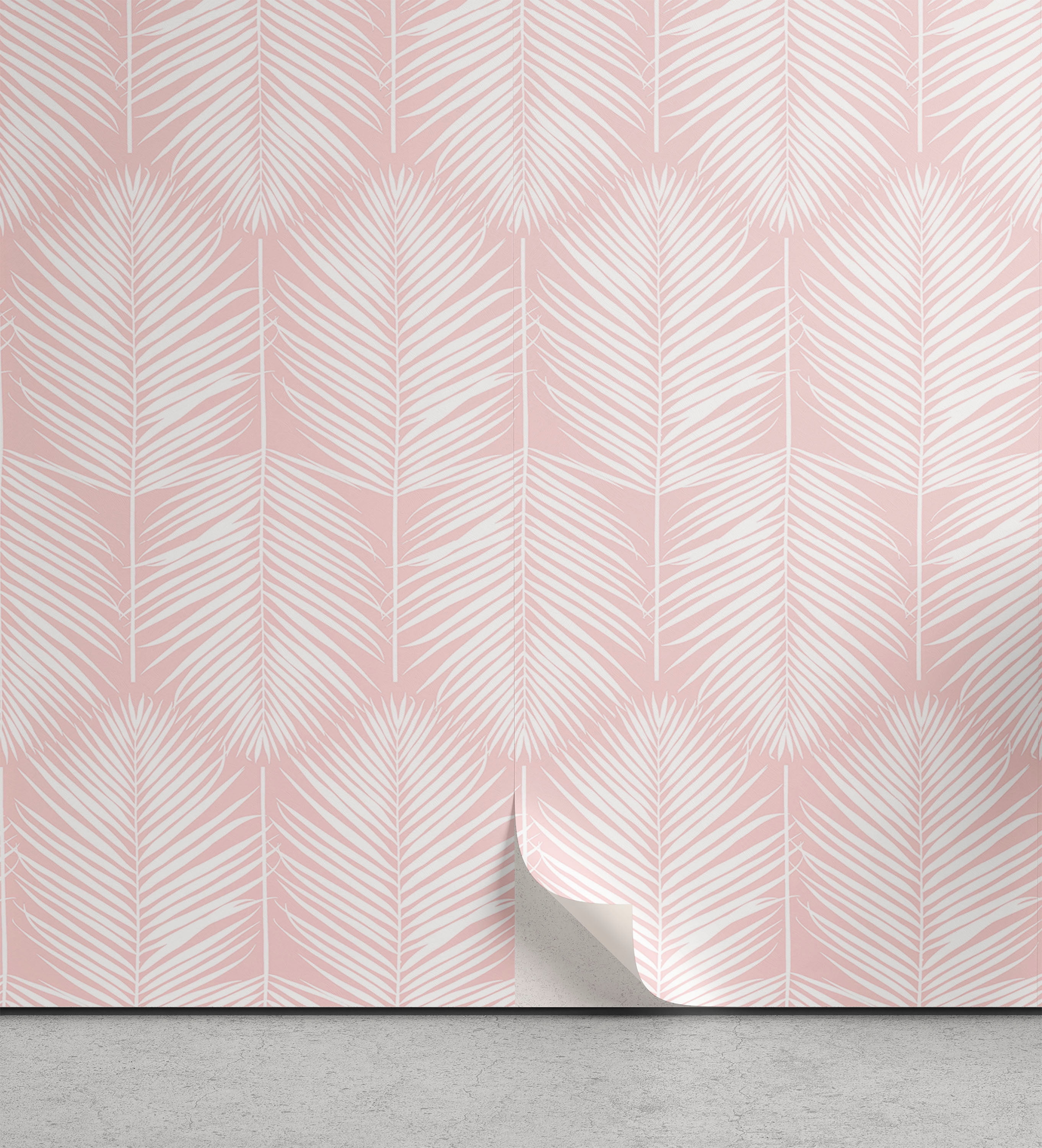 Ambesonne Palm Leaf Peel & Stick Wallpaper for Home, Rose Tropic Leaves ...