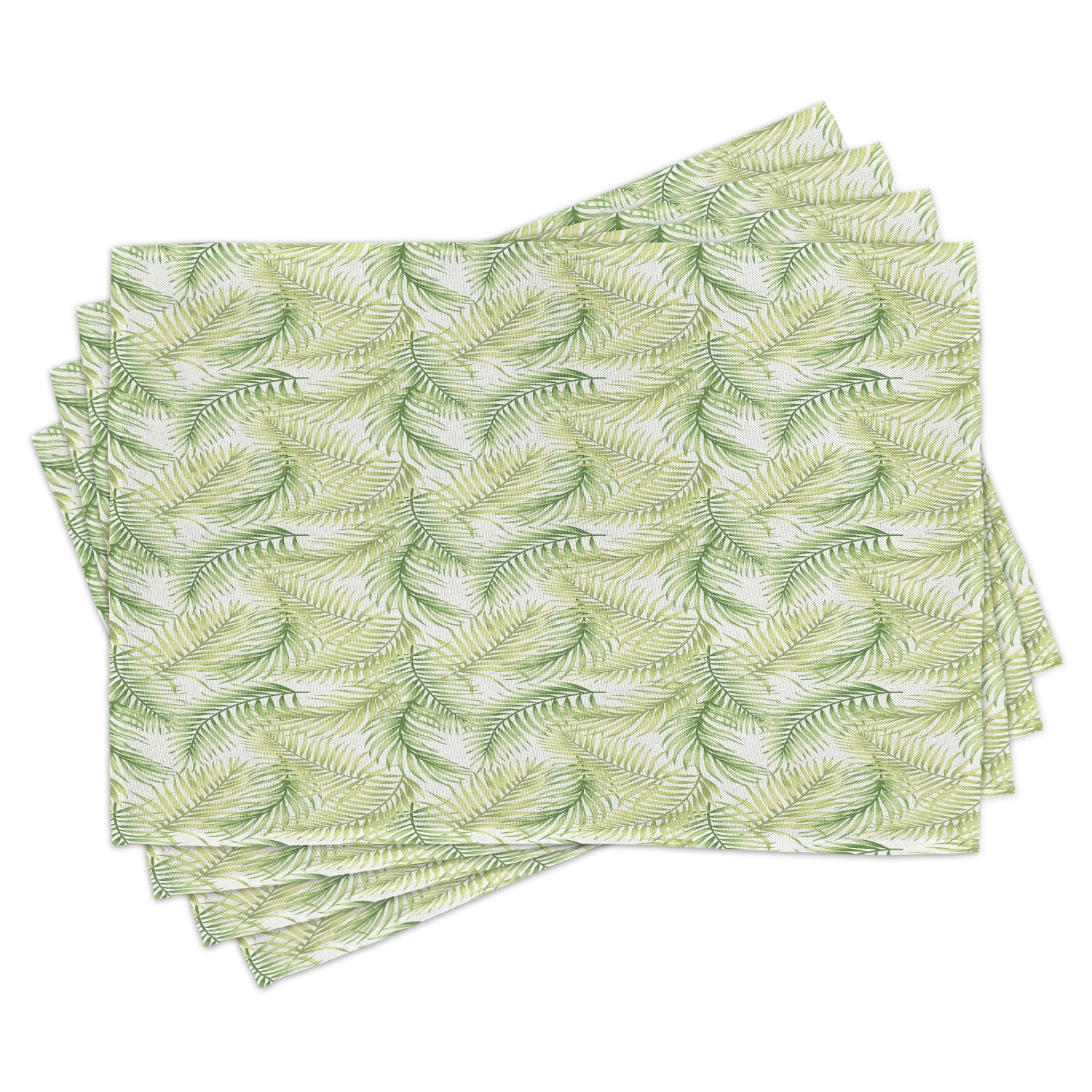 Ambesonne Palm Leaf Place Mats Set of 4, Fresh Environment, Standard ...