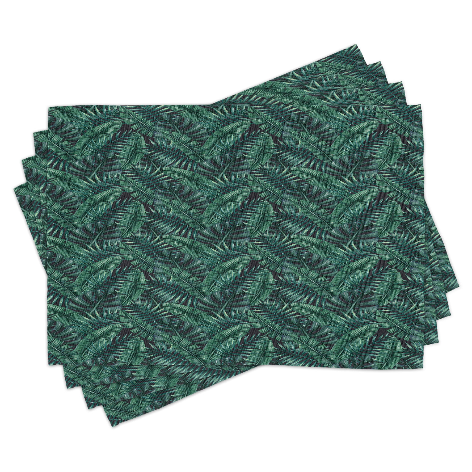 Ambesonne Palm Leaf Place Mats Set of 4, Fresh Hawaii Summer, Standard ...