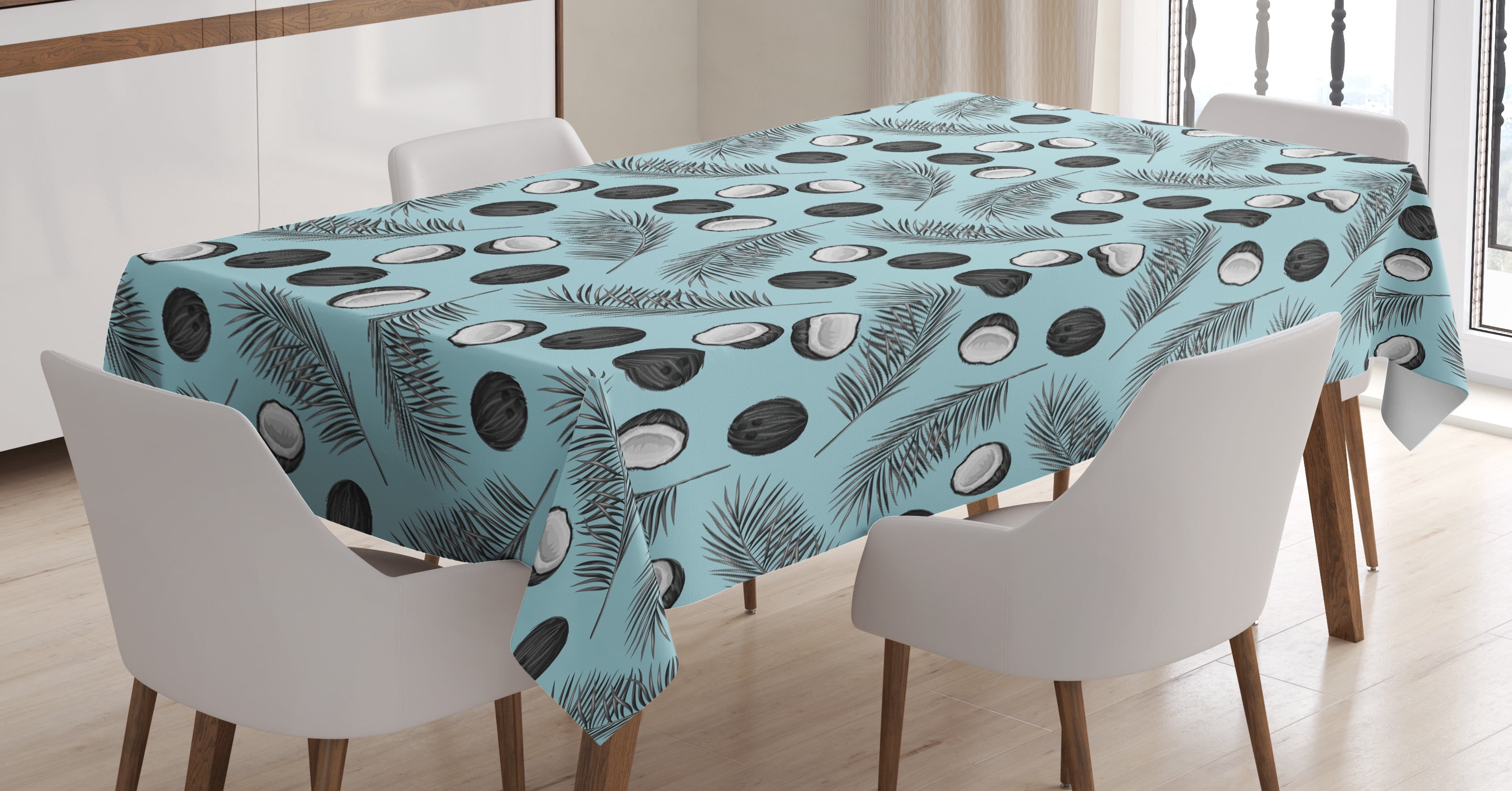 Ambesonne Palm Leaf Tablecloth Rectangular Table Cover, Hawaiian ...