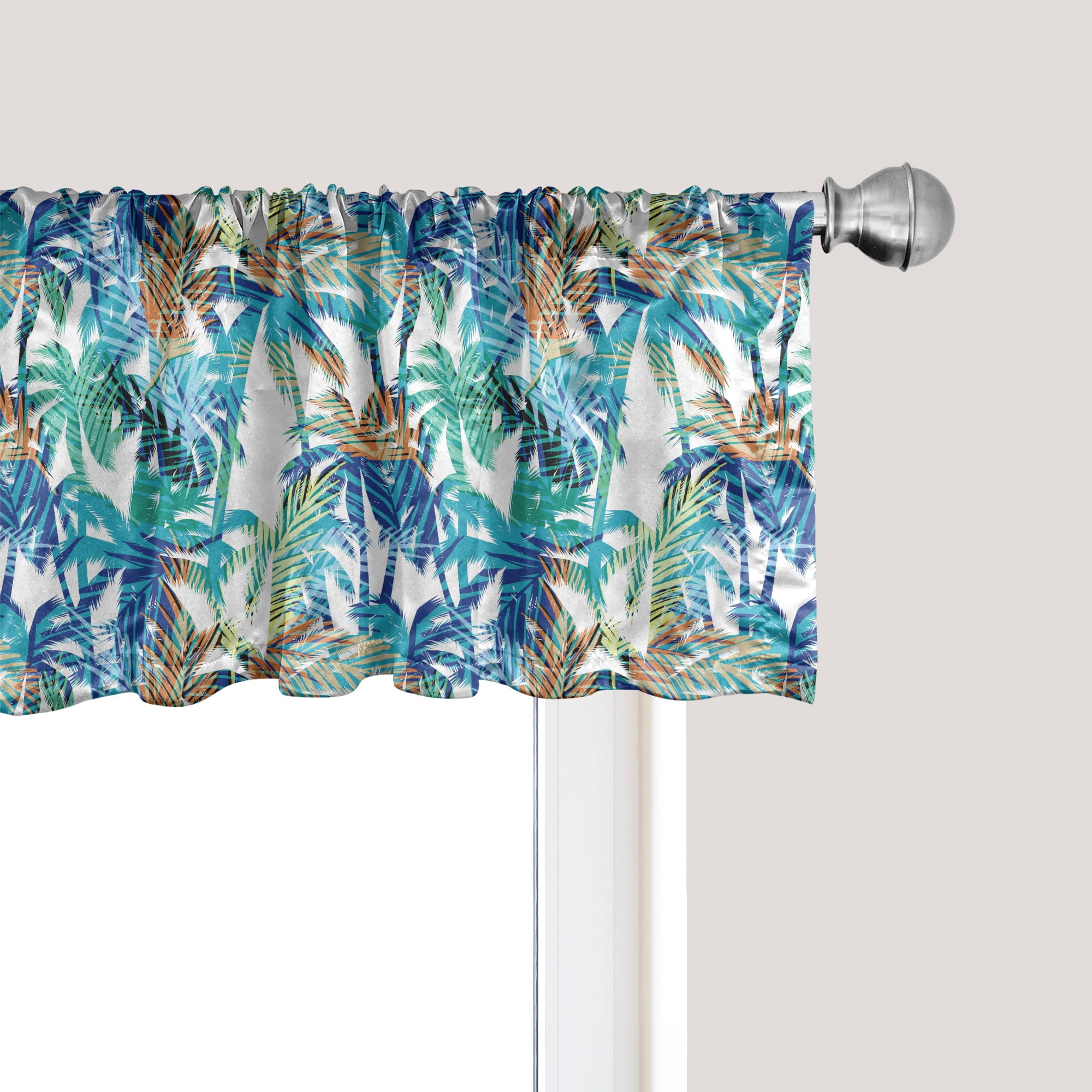 Ambesonne Palm Leaf Window Valance, Abstract Nature Dream, 54" X 18 ...