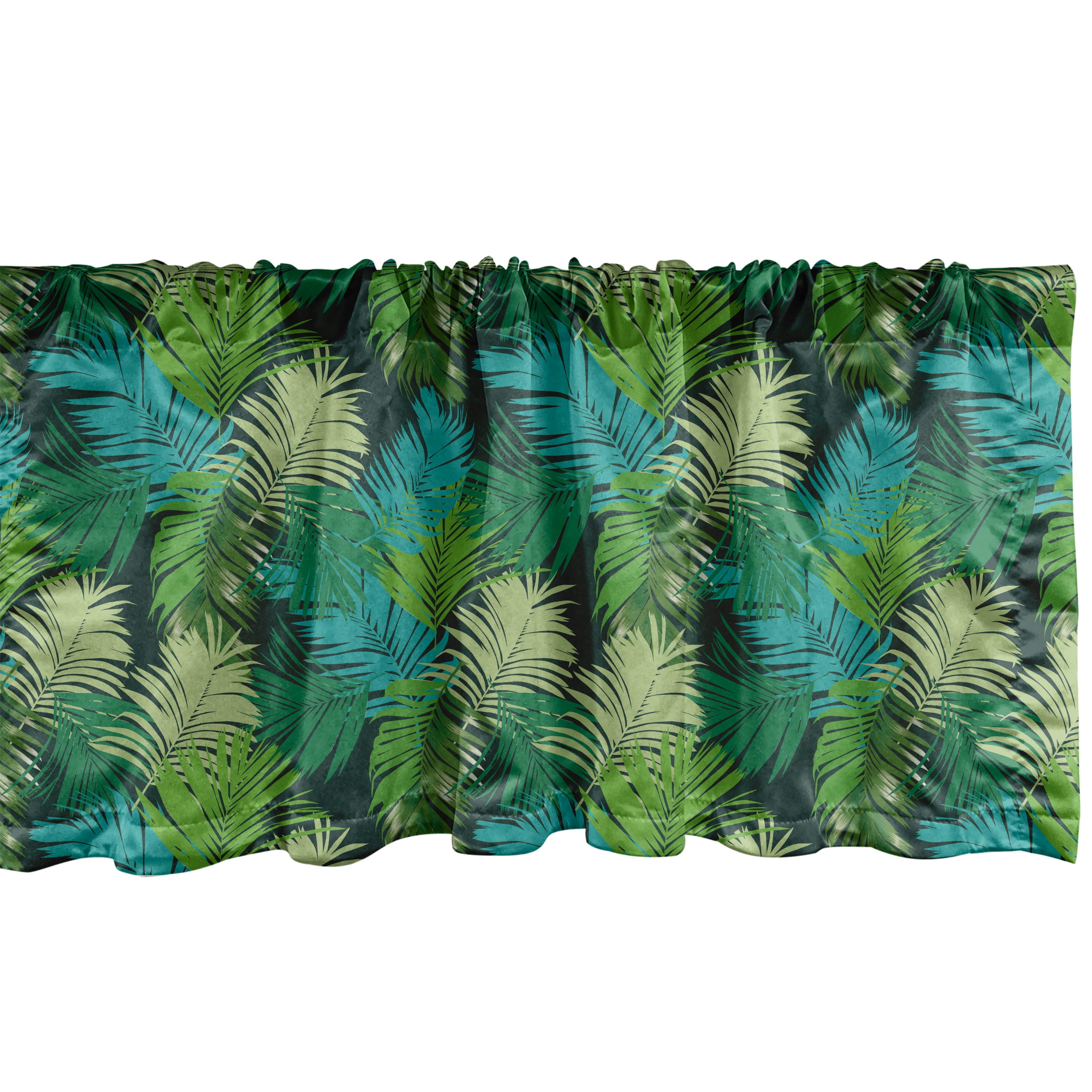 Ambesonne Palm Leaf Window Valance, Tropical Jungle Motifs, 54" X 12 ...