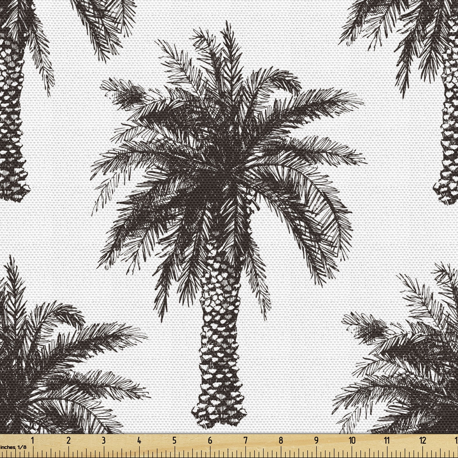 Ambesonne Palm Tree Fabric by the Yard Upholstery, Retro Growth Nature ...