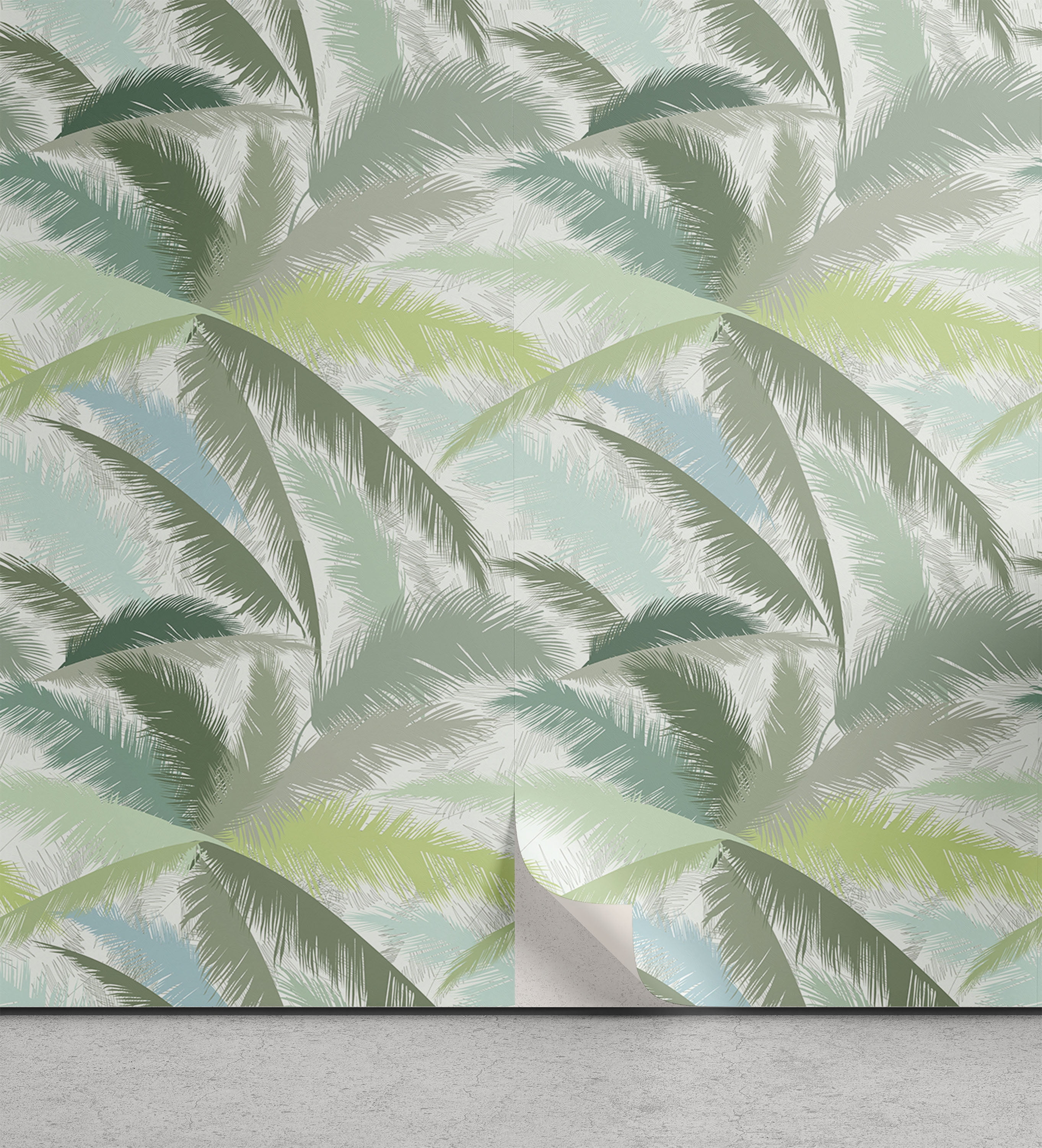 Ambesonne Palm Tree Peel & Stick Wallpaper for Home, Leafy Green ...