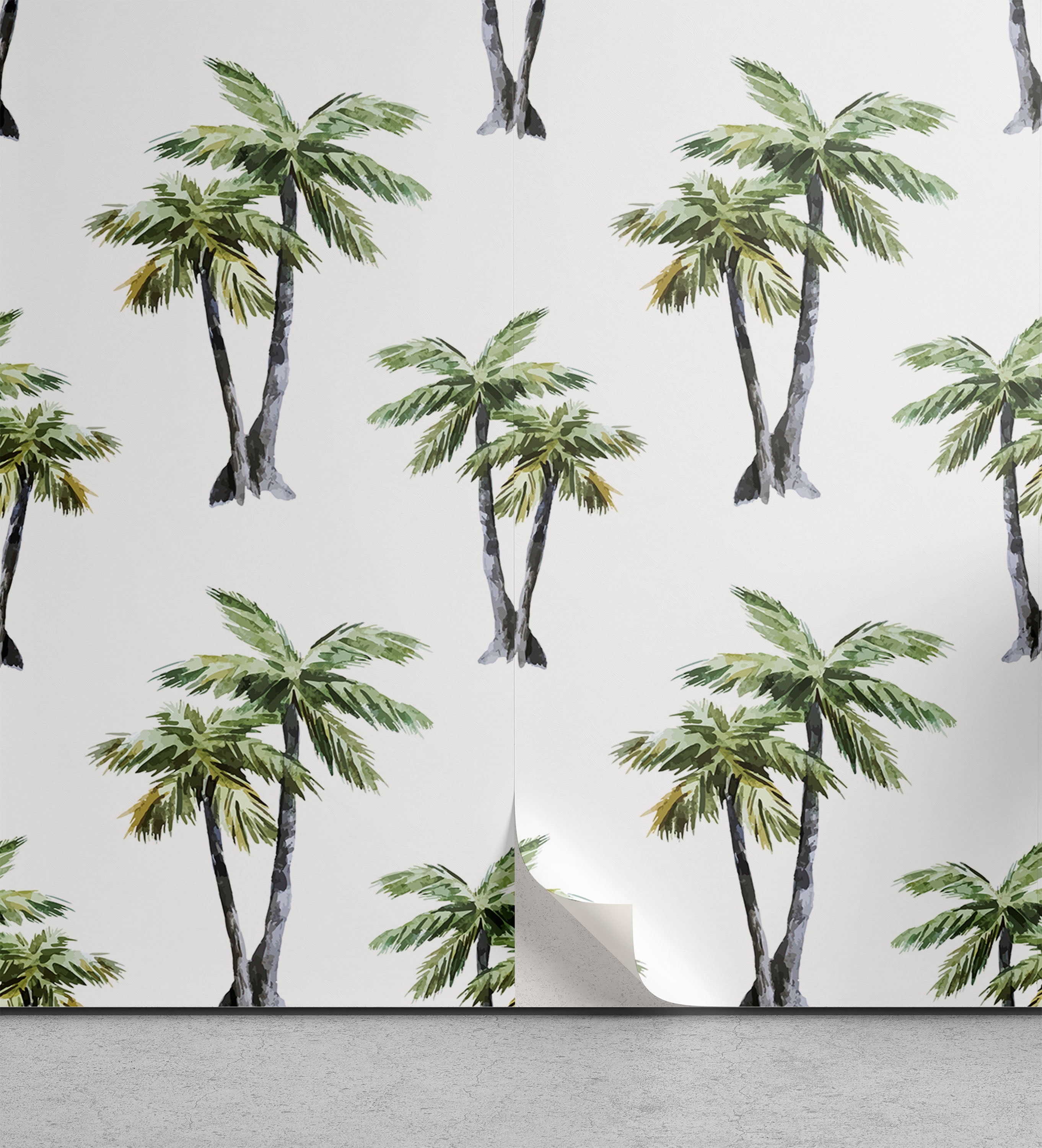Ambesonne Palm Tree Peel & Stick Wallpaper for Home, Watercolor Trees ...