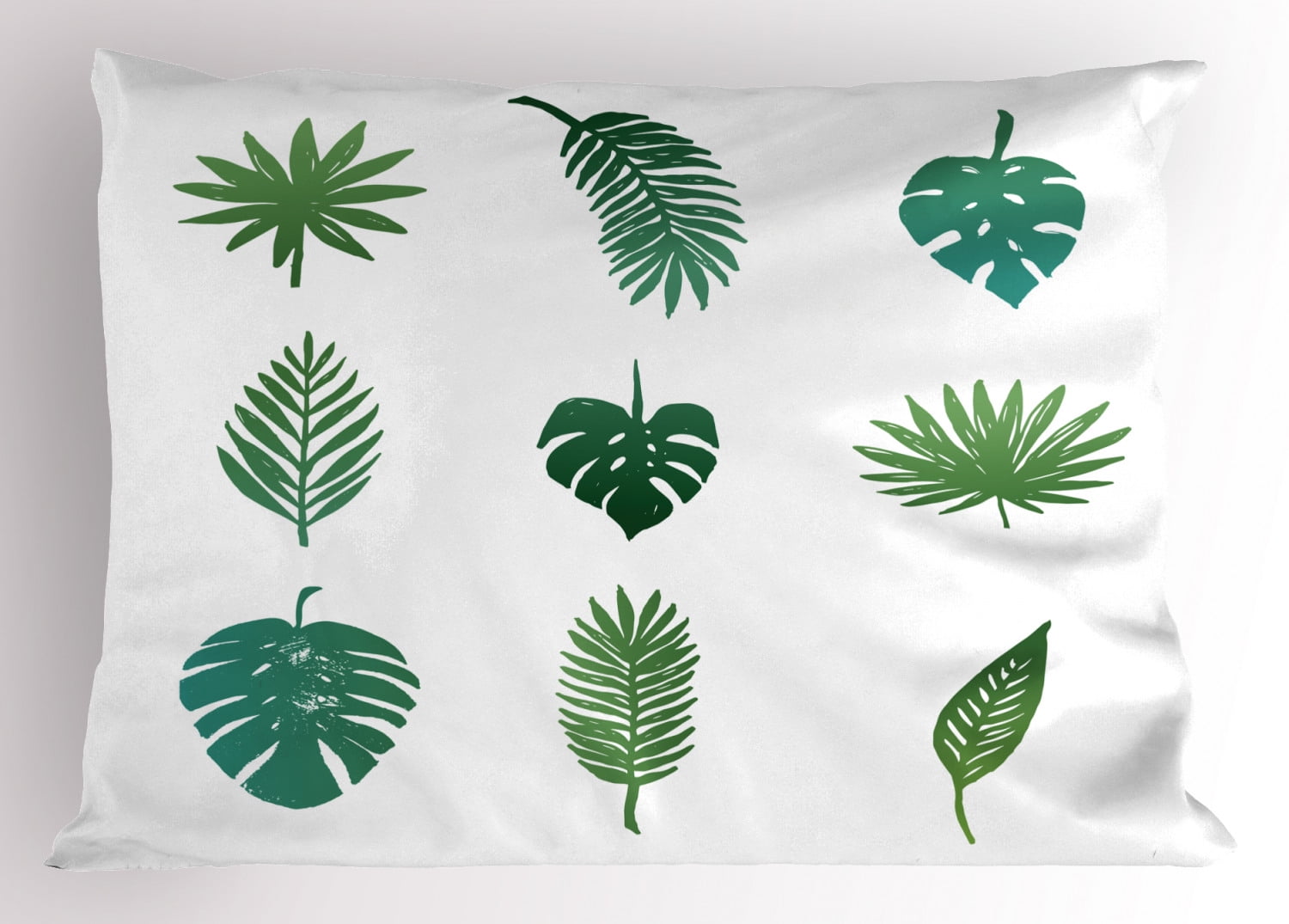 Ambesonne Palm Tree Pillow Sham, Tropical Tree Foliage, 36" X 20 ...