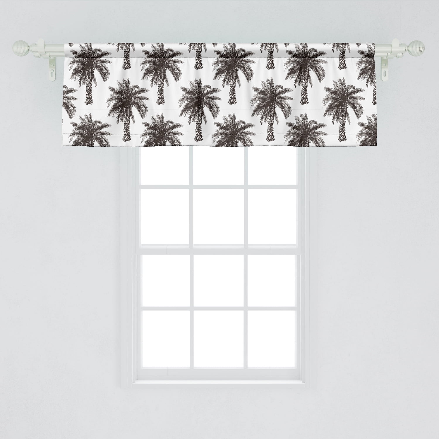 Ambesonne Palm Tree Window Valance, Fully Grown Coconut Banana Trees ...