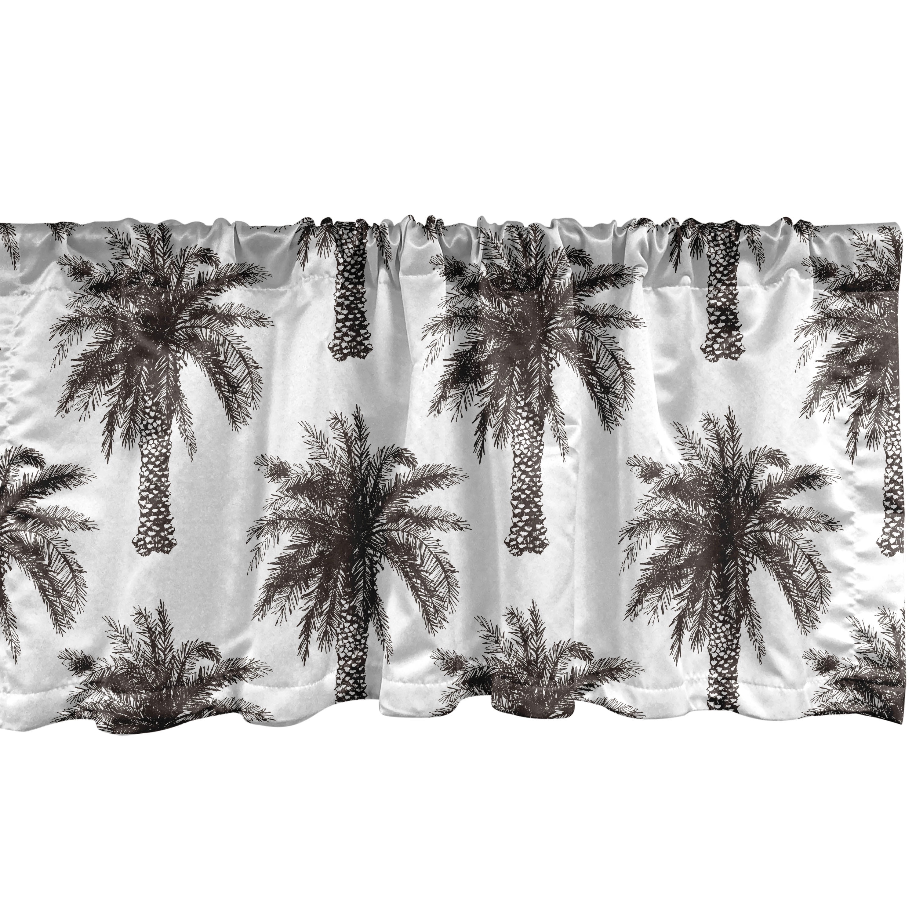 Ambesonne Palm Tree Window Valance, Retro Growth Nature, 54" X 18 ...