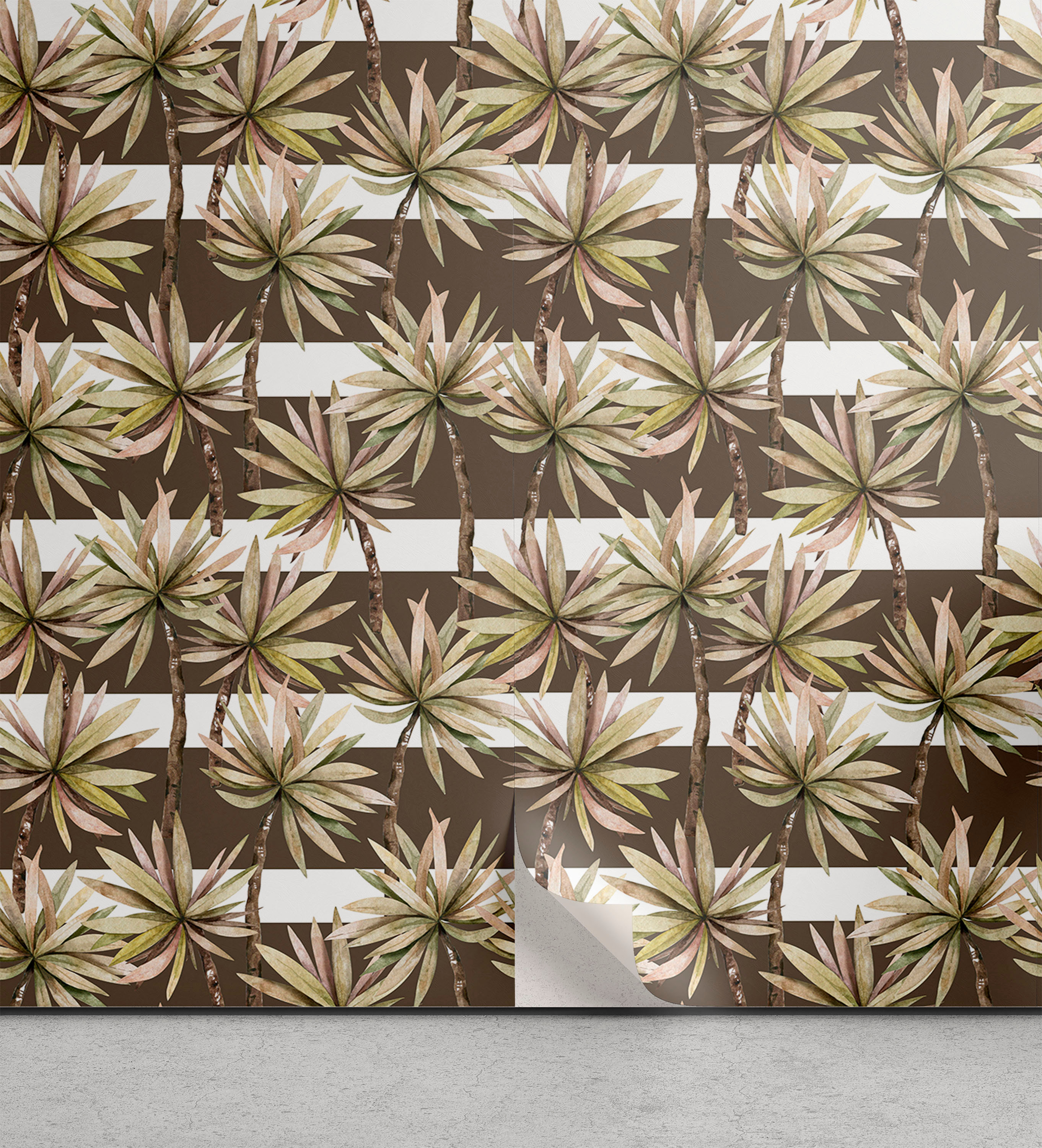 Ambesonne Palm Trees Peel & Stick Wallpaper for Home, Neutral Exotic ...