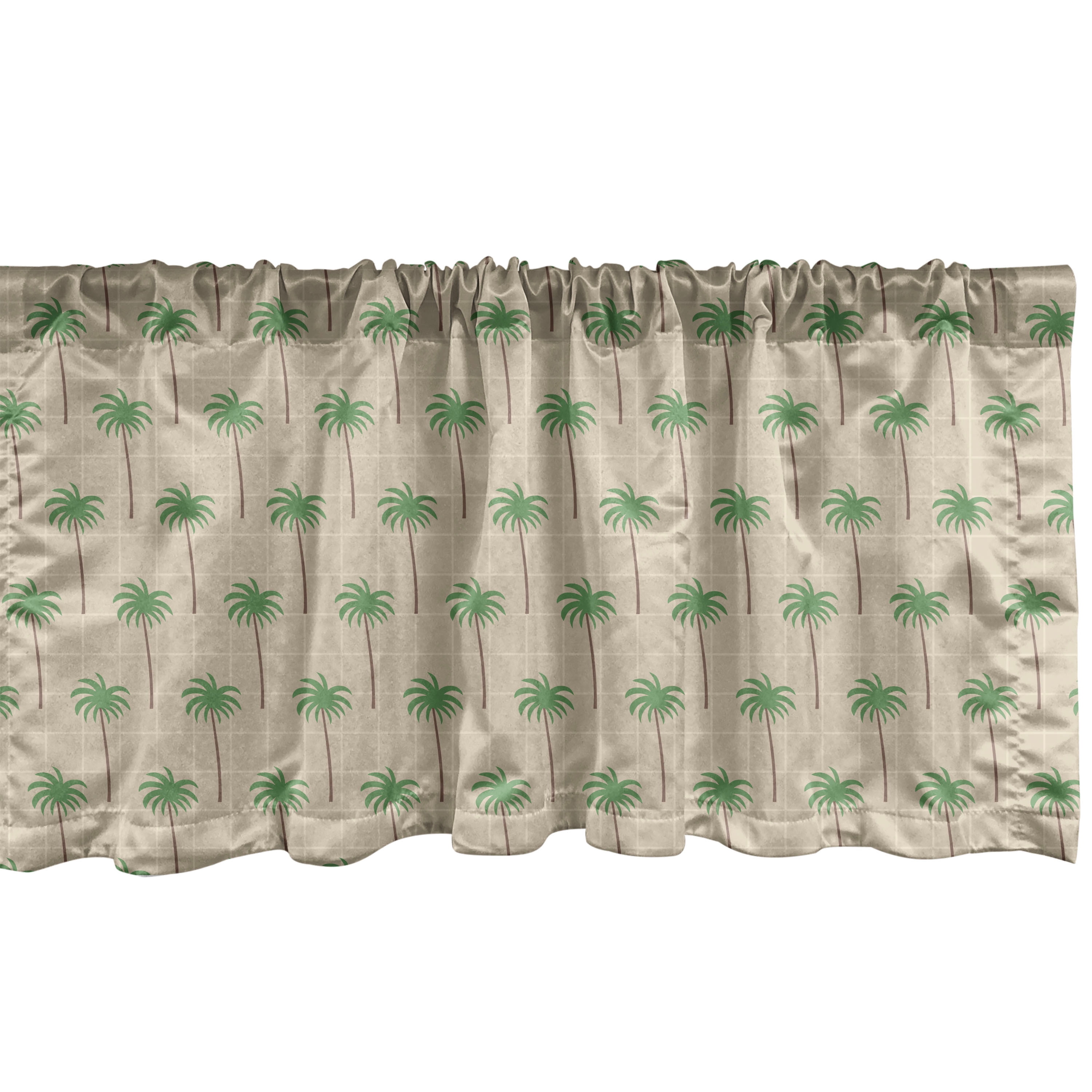 Ambesonne Palm Trees Window Valance, Grid Composition Palm, 54" X 12 ...