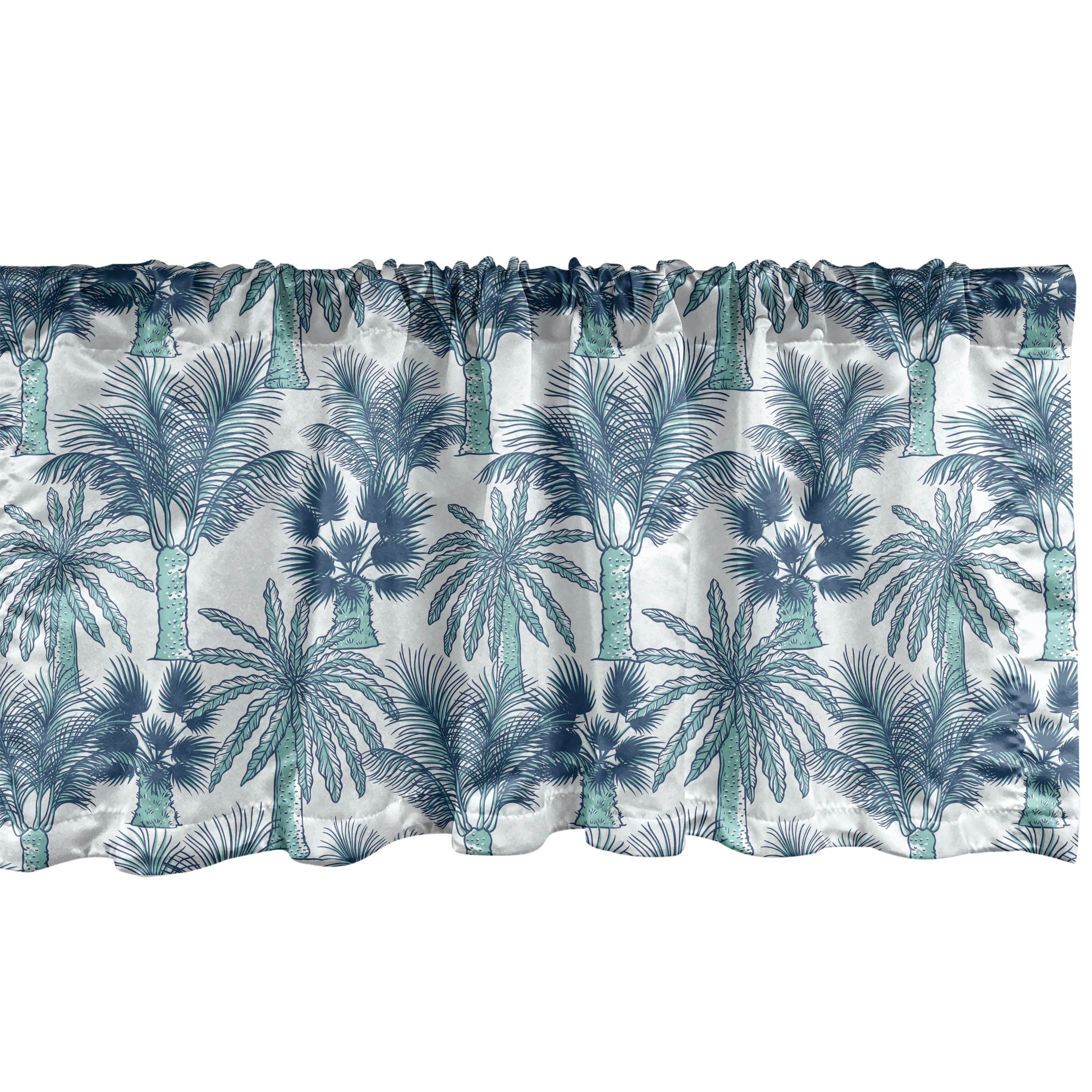 Ambesonne Palm Window Valance, Bicolour Exotic Tree Sketches, 42" x 18 ...