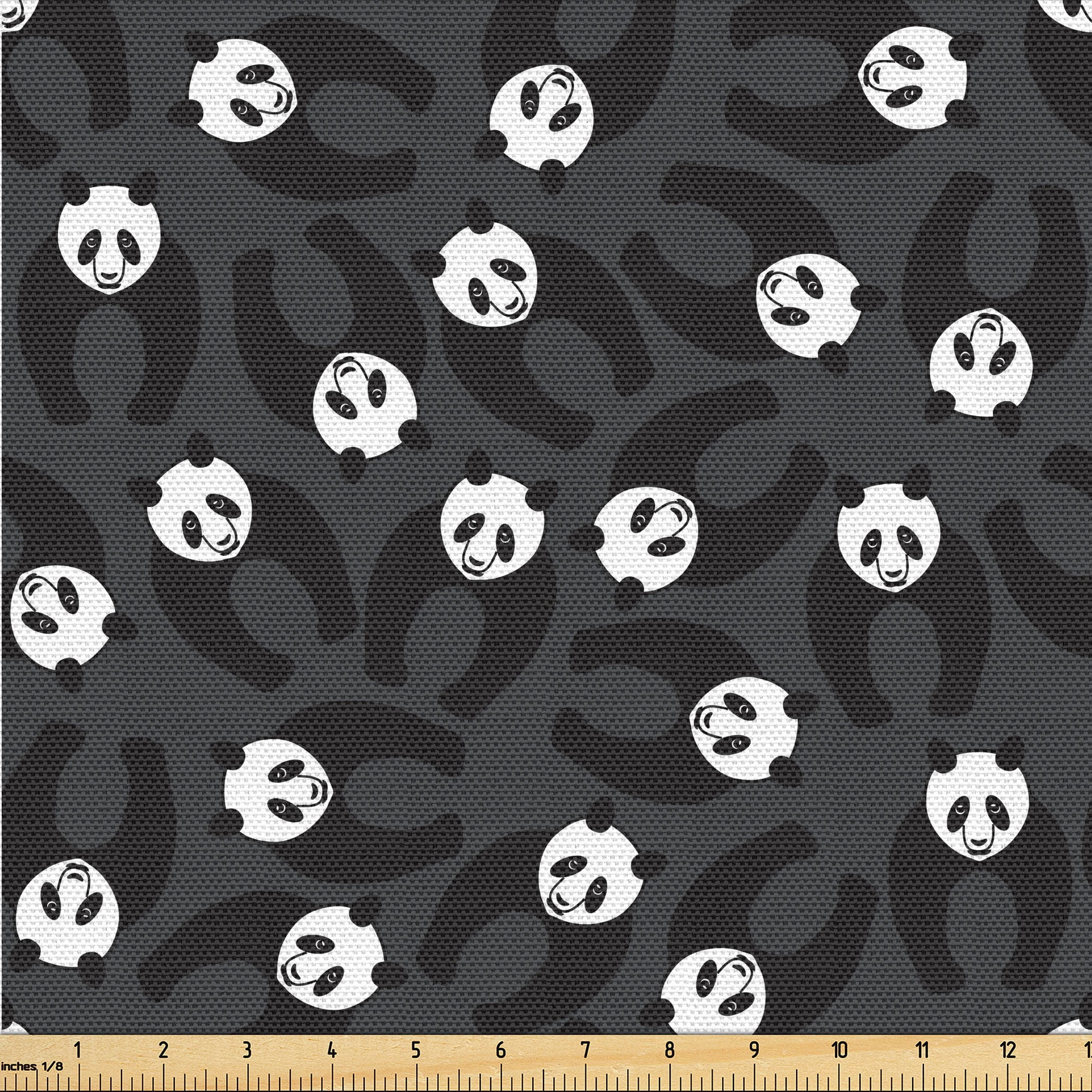 Ambesonne Panda Fabric by the Yard Upholstery, Wild Nature Bear Boho ...