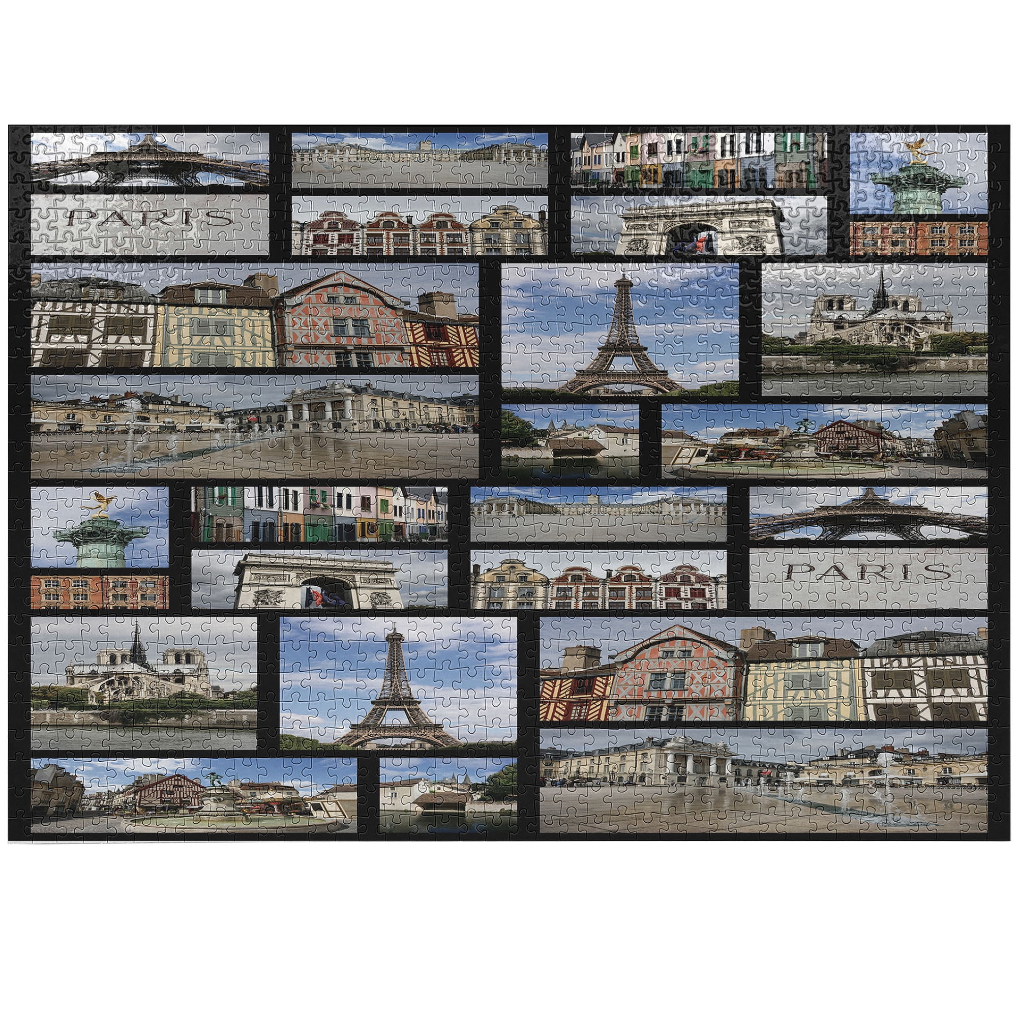 Ambesonne Paris Jigsaw Puzzle, France Iconic Landmarks Photo, Heirloom ...
