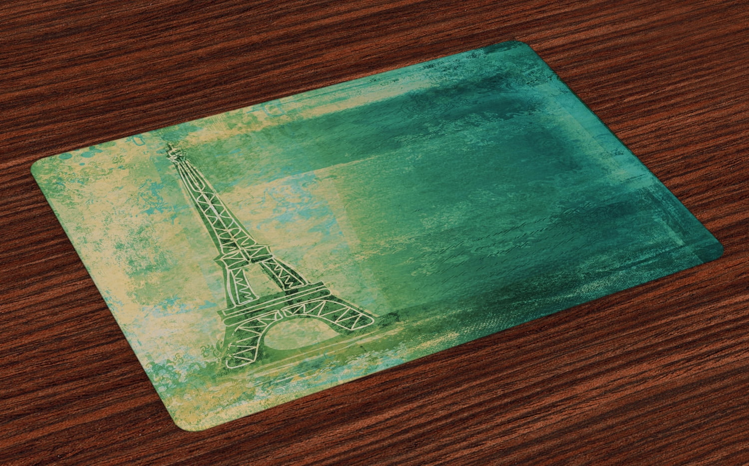 Ambesonne Paris Place Mats Set of 4, Colorful Ombre Sketch, Standard ...